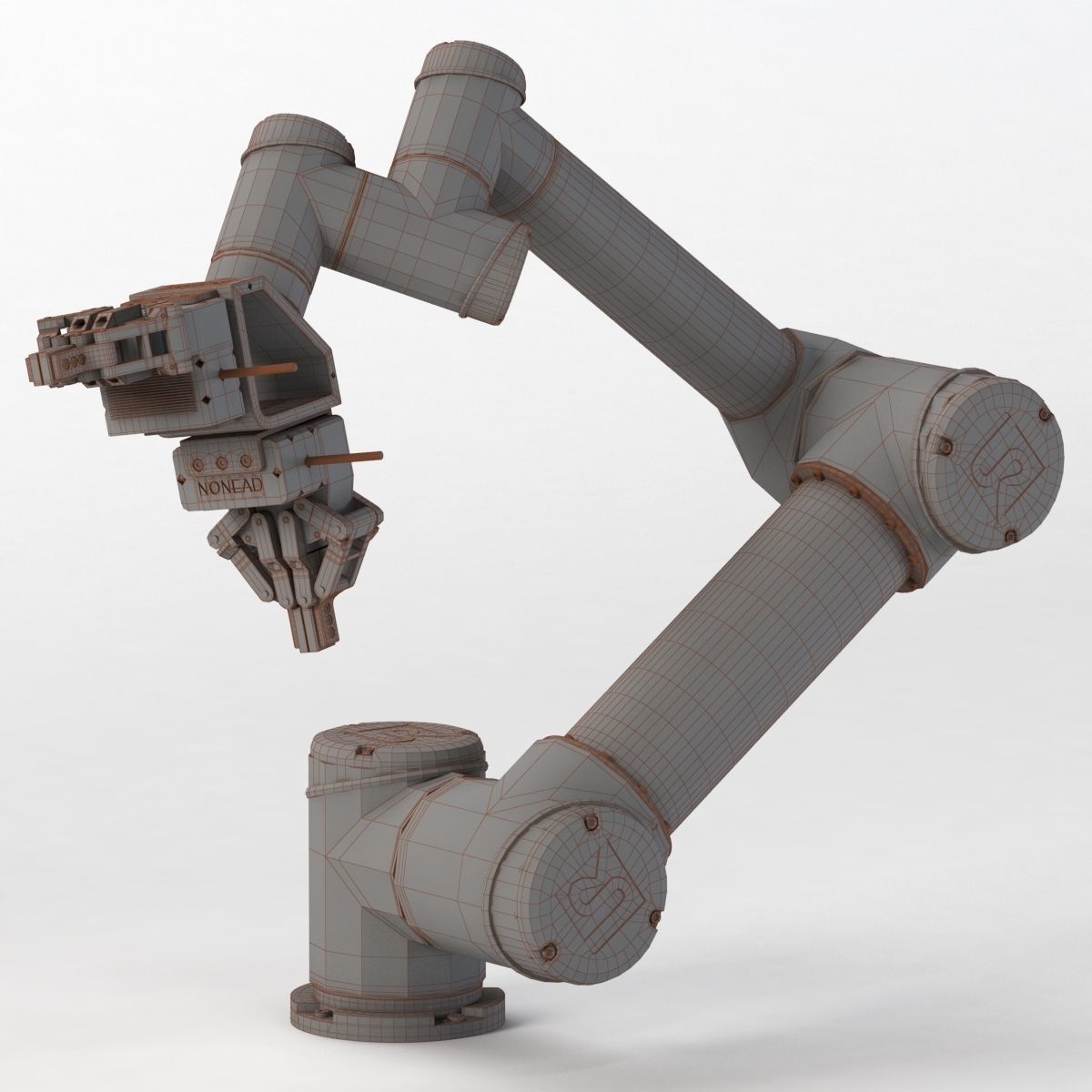 UR5 with NONEAD 2 Finger Robot Flexible Gripper 90 3D model | CGTrader