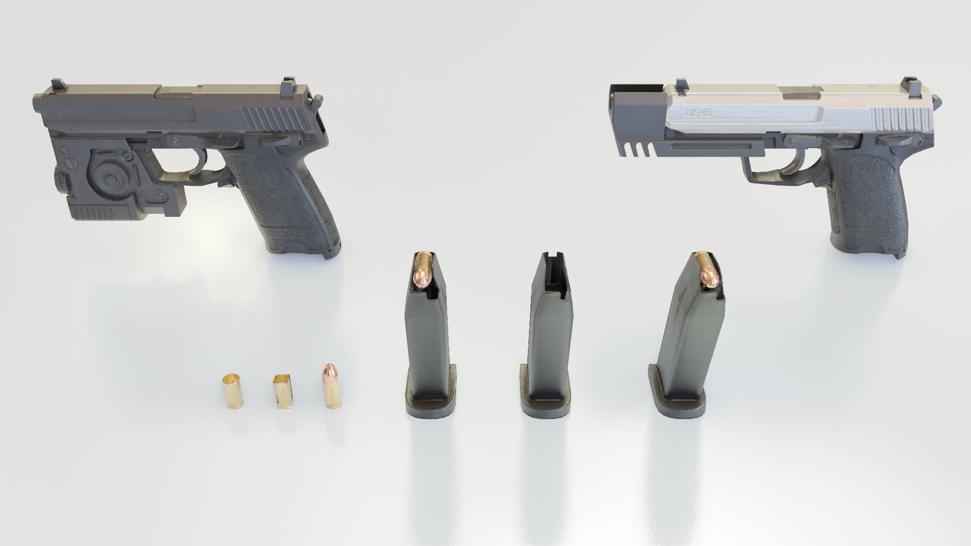 3D model HK USP 45 HL2 style VR / AR / low-poly | CGTrader