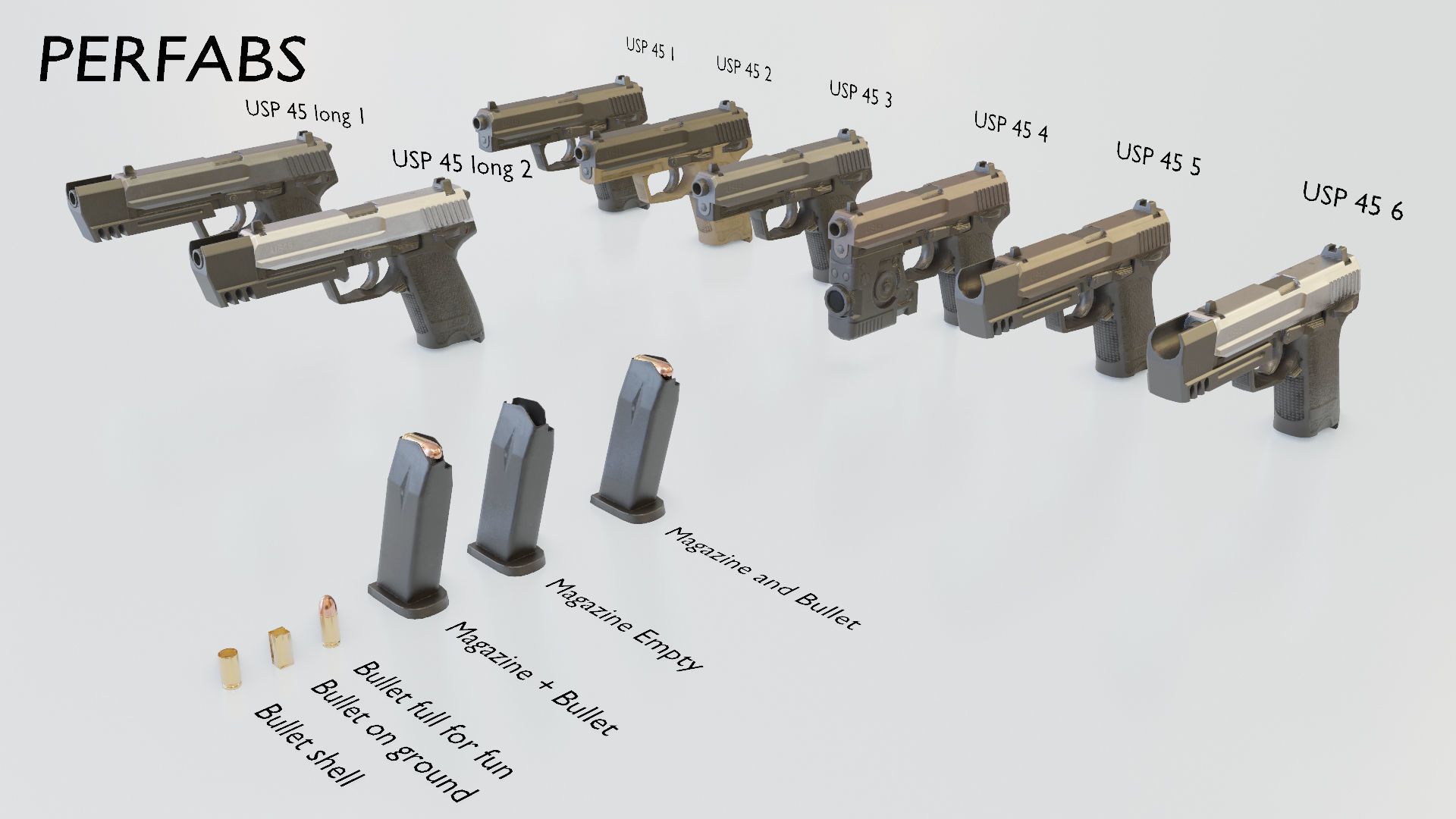 3D model HK USP 45 HL2 style VR / AR / low-poly | CGTrader
