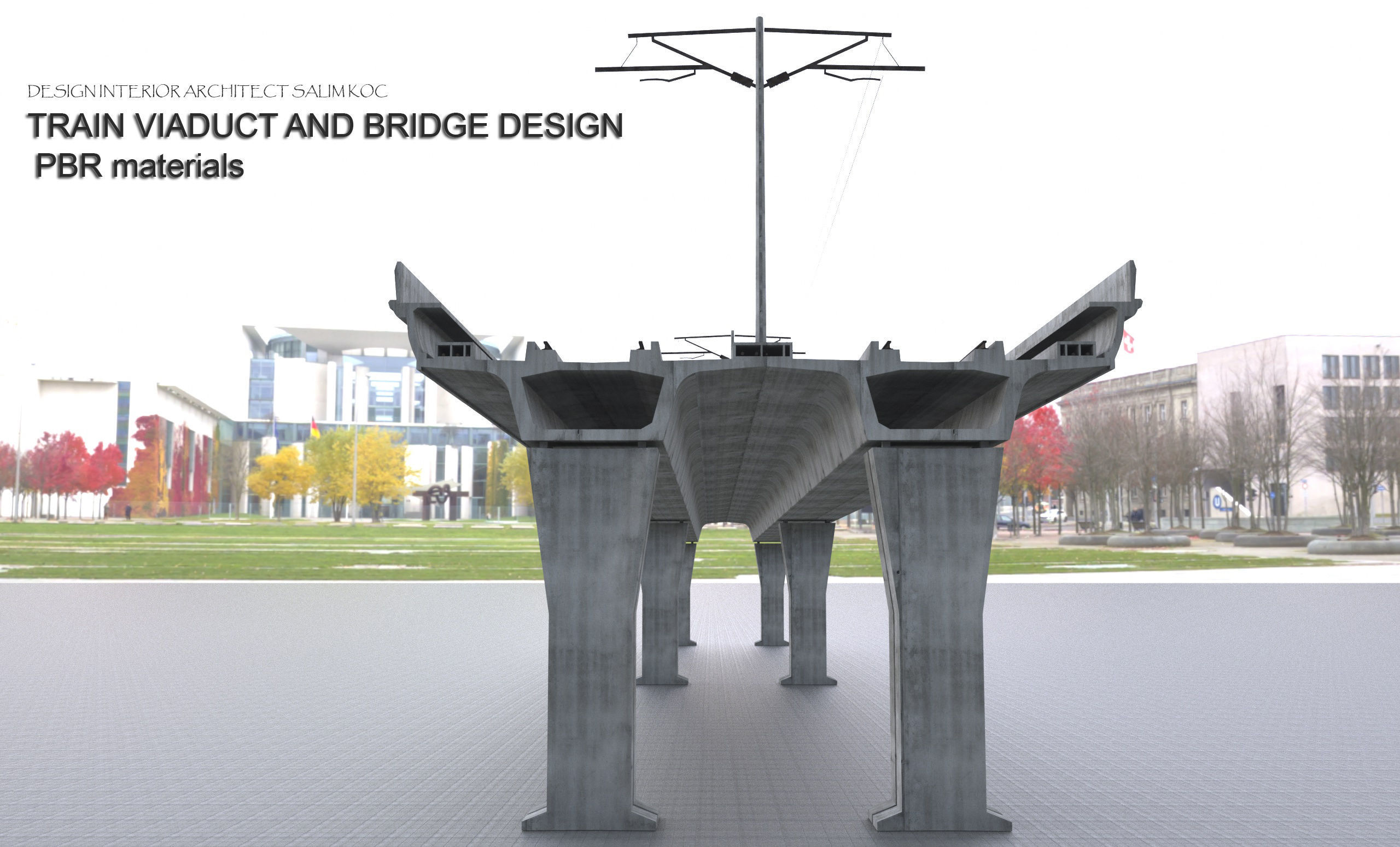 3D model RAILWAY CONCRETE BRIDGE 3DMODEL VR / AR / low-poly | CGTrader
