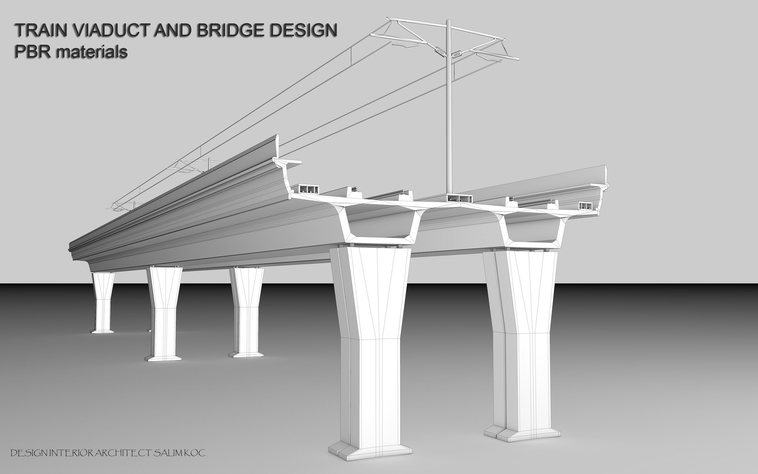 3D model RAILWAY CONCRETE BRIDGE 3DMODEL VR / AR / low-poly | CGTrader