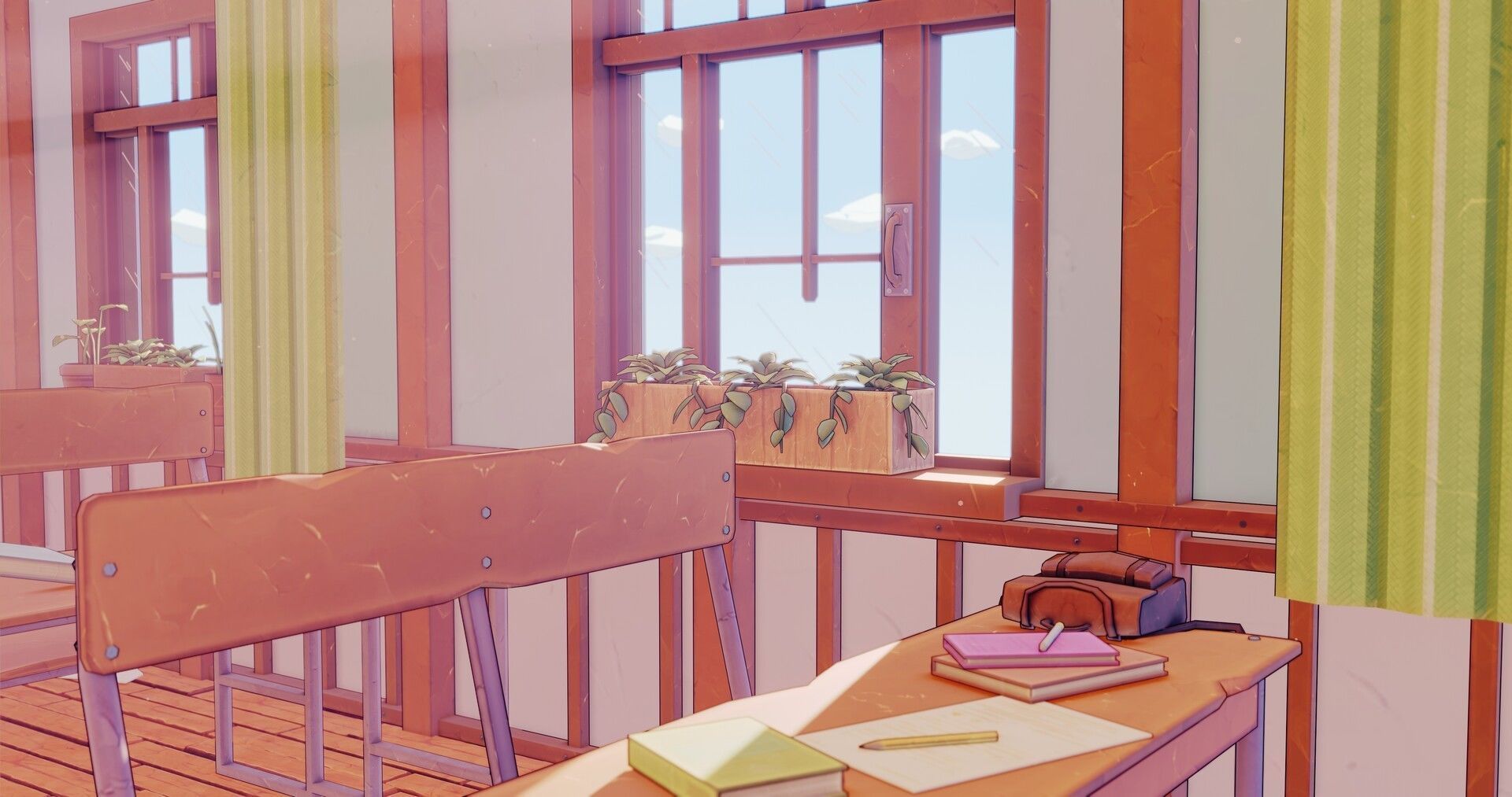 LowPoly Stylized Classroom free VR / AR / low-poly 3D model | CGTrader