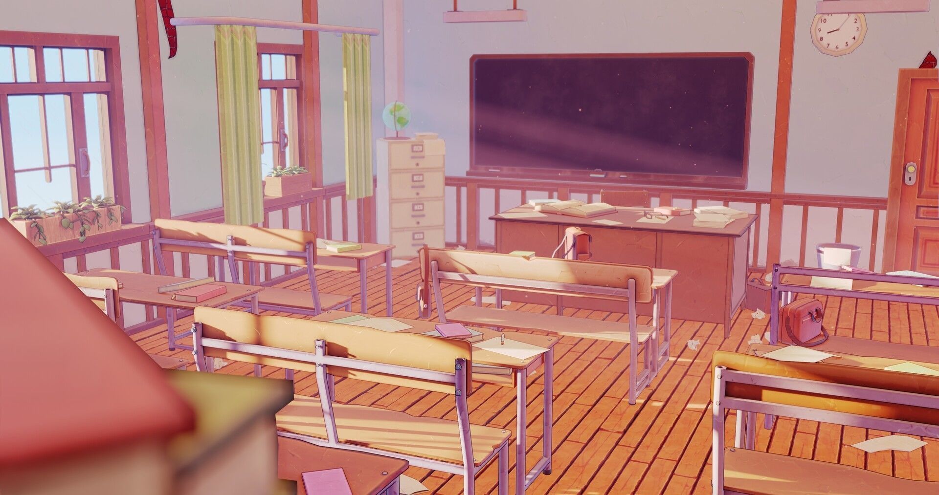 LowPoly Stylized Classroom free VR / AR / low-poly 3D model | CGTrader