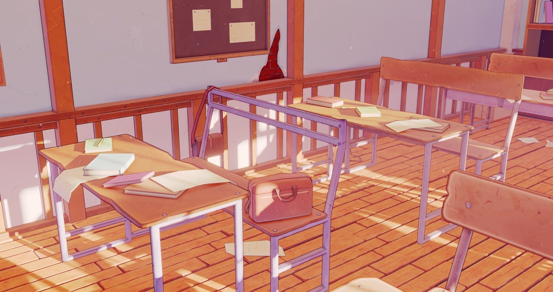 LowPoly Stylized Classroom free VR / AR / low-poly 3D model | CGTrader