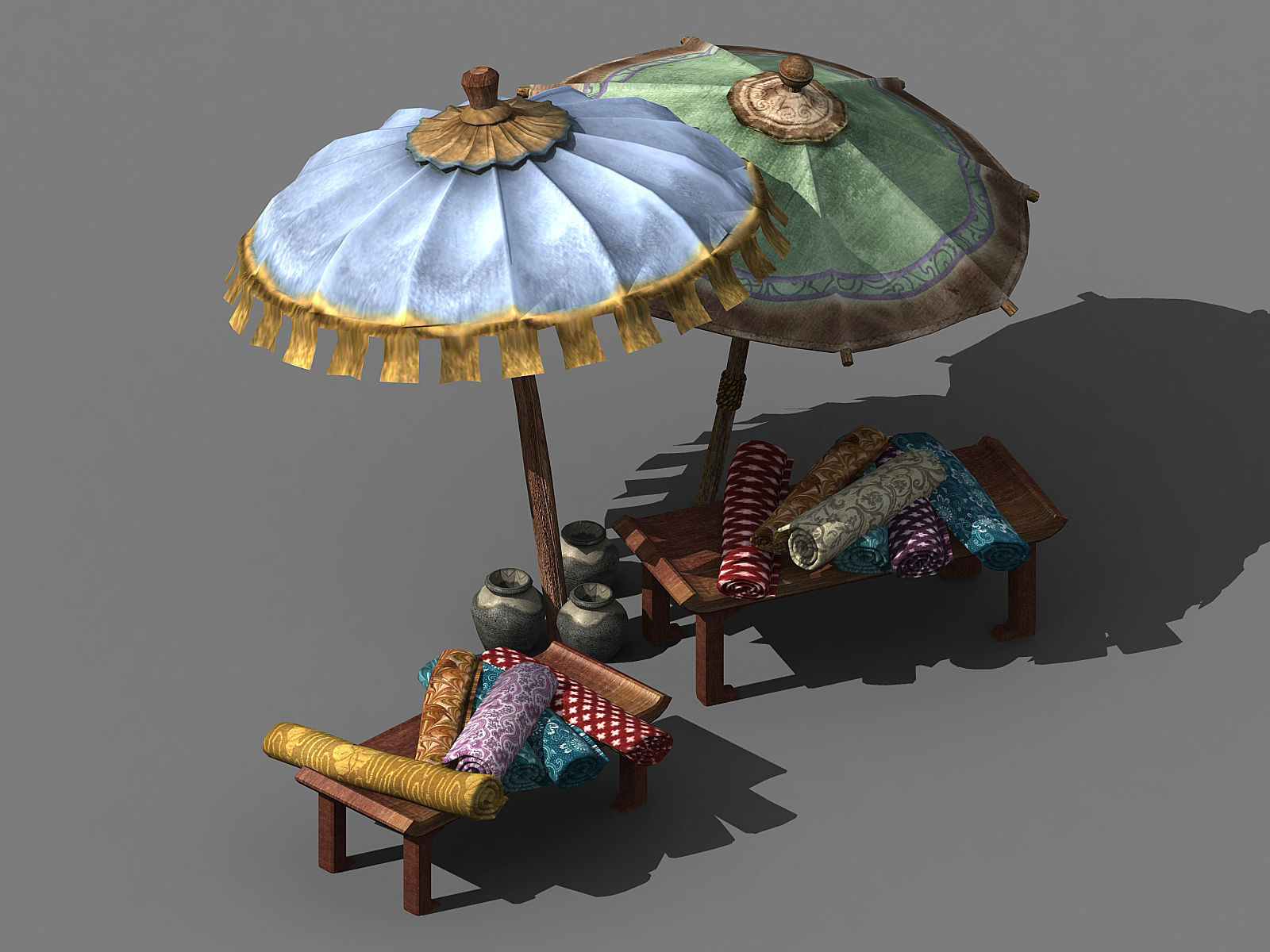 Street vendors - selling stalls 3D model | CGTrader