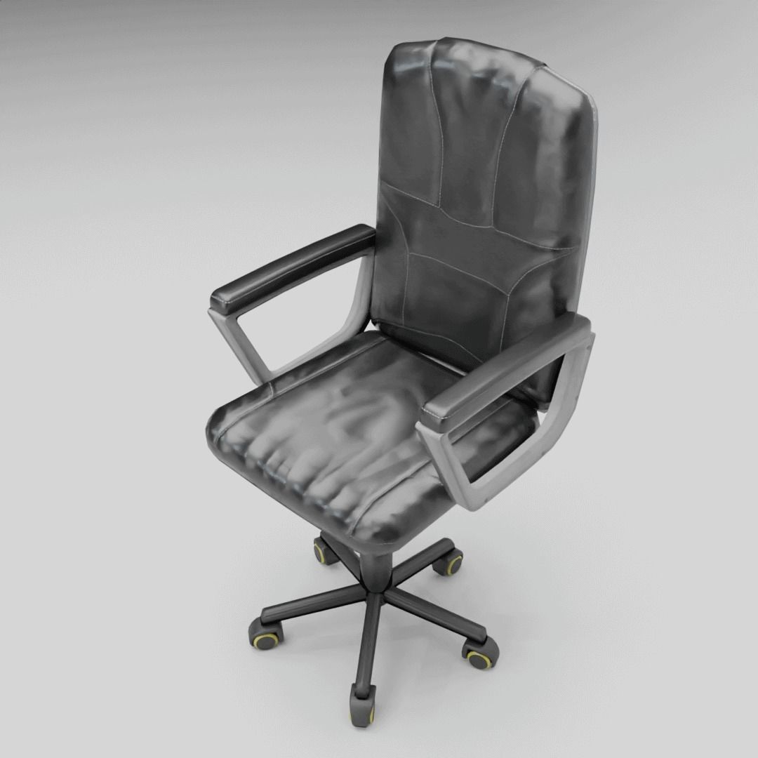 Low Poly PBR - Office Chair Black free VR / AR / low-poly 3D model ...