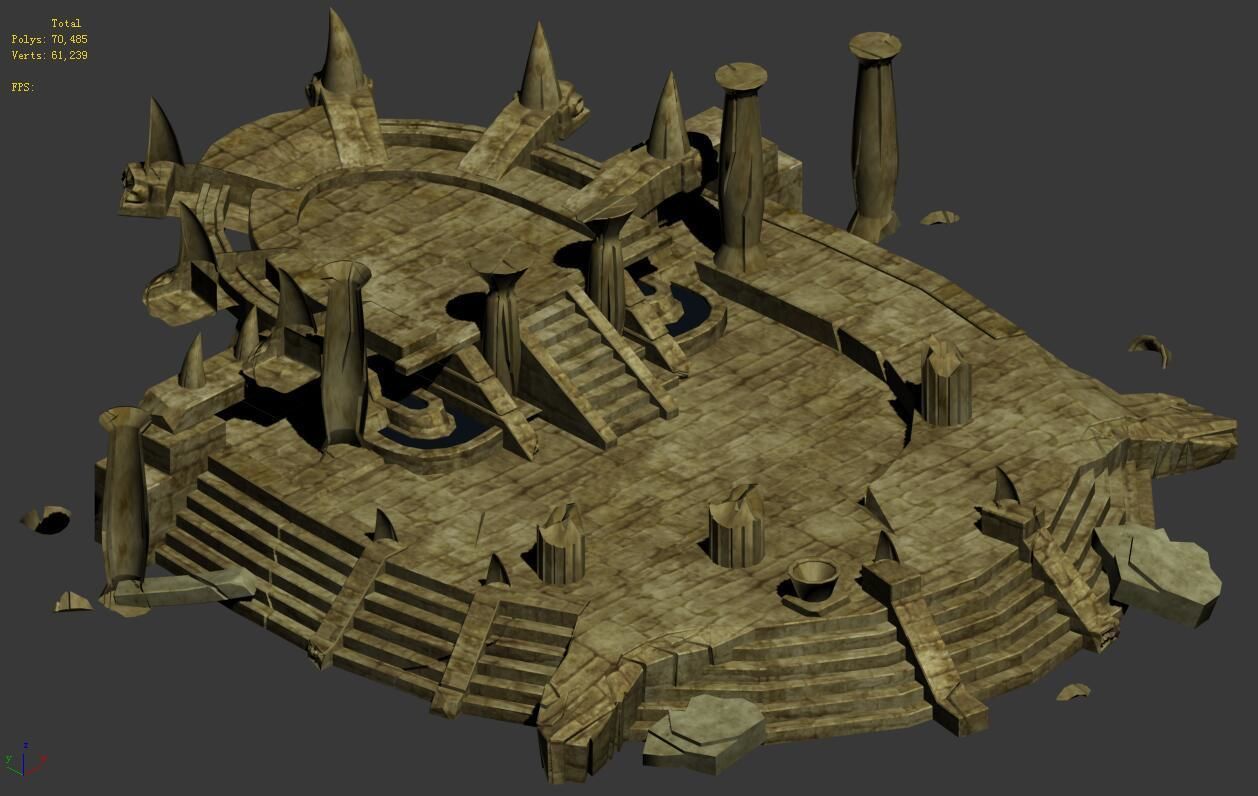 Ancient ruins - altar 3D model | CGTrader