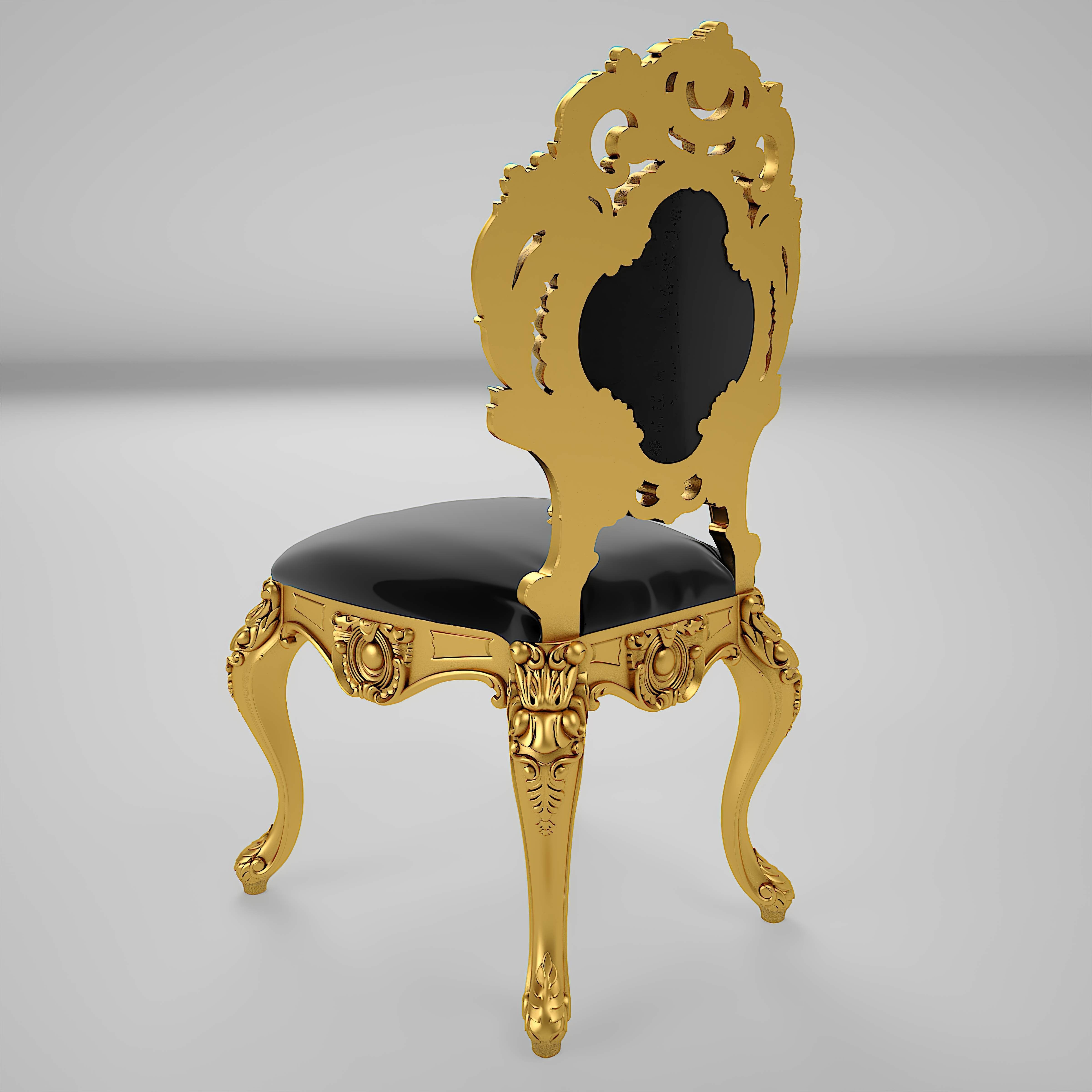 001golden ornamental chair render ready vray 3D model | CGTrader