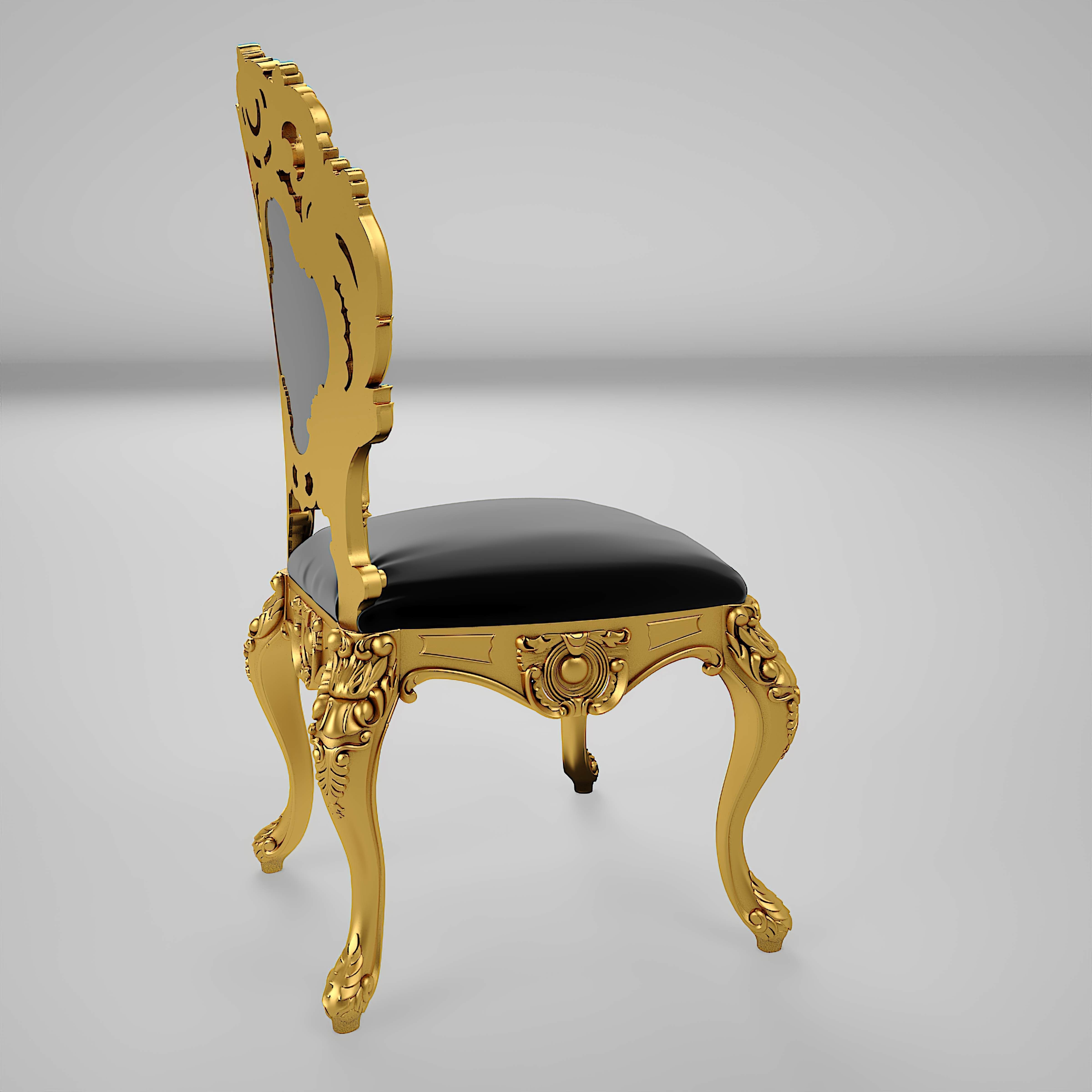 001golden ornamental chair render ready vray 3D model | CGTrader