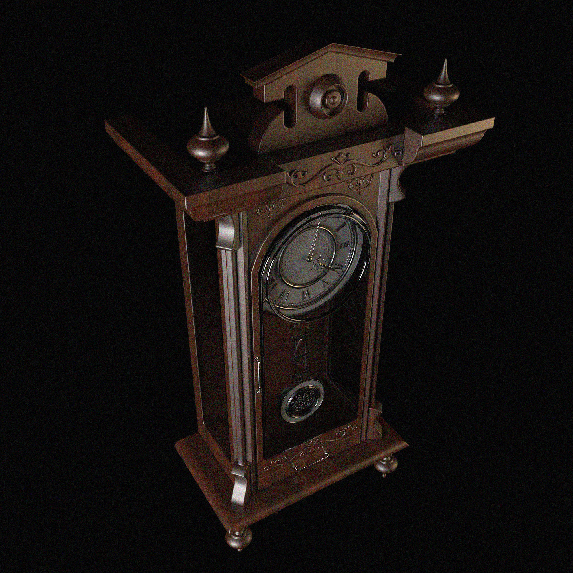 retroclock pendulum clock - pendulum clock 3D model | CGTrader