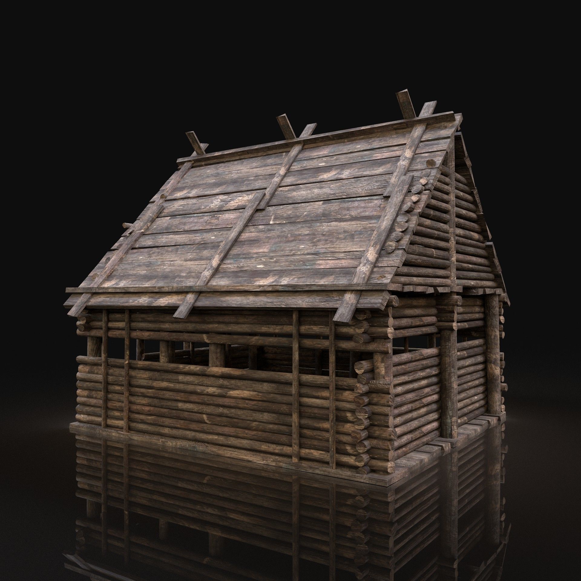 AAA Next Gen Medieval Log Forest Wooden House Cottage Hut Cabin free VR ...