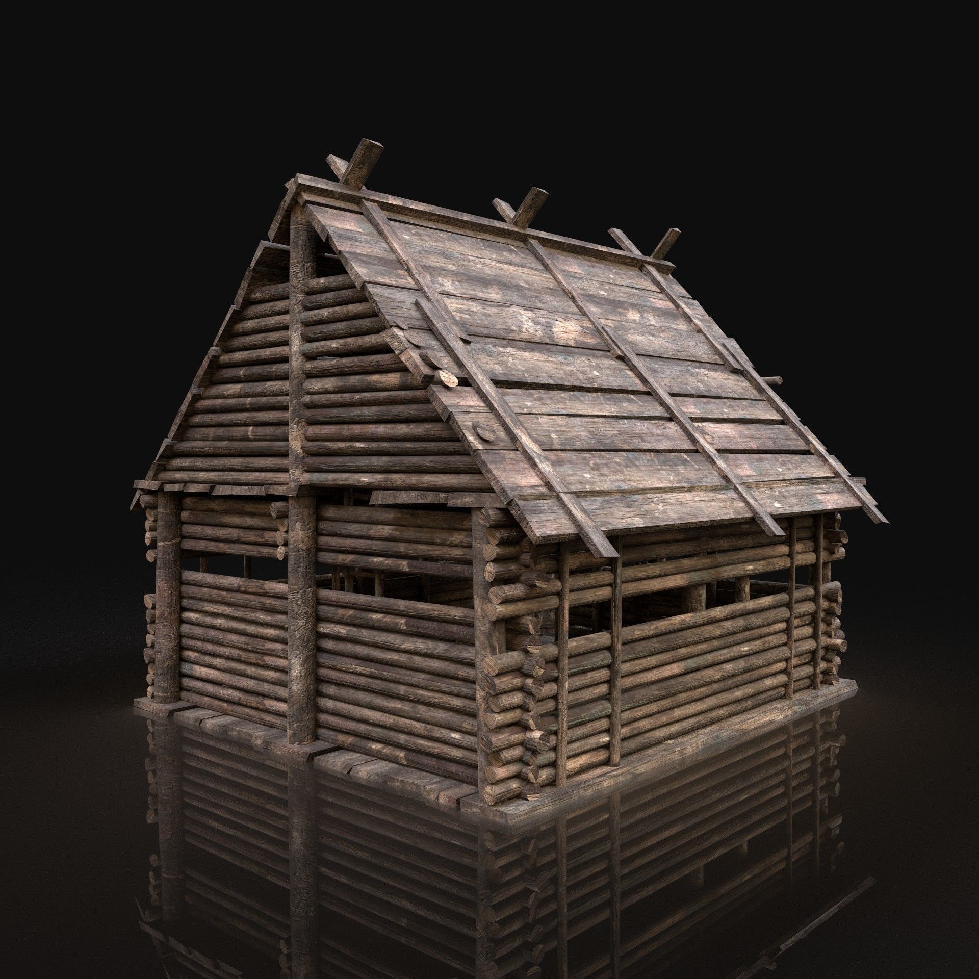 AAA Next Gen Medieval Log Forest Wooden House Cottage Hut Cabin free VR ...