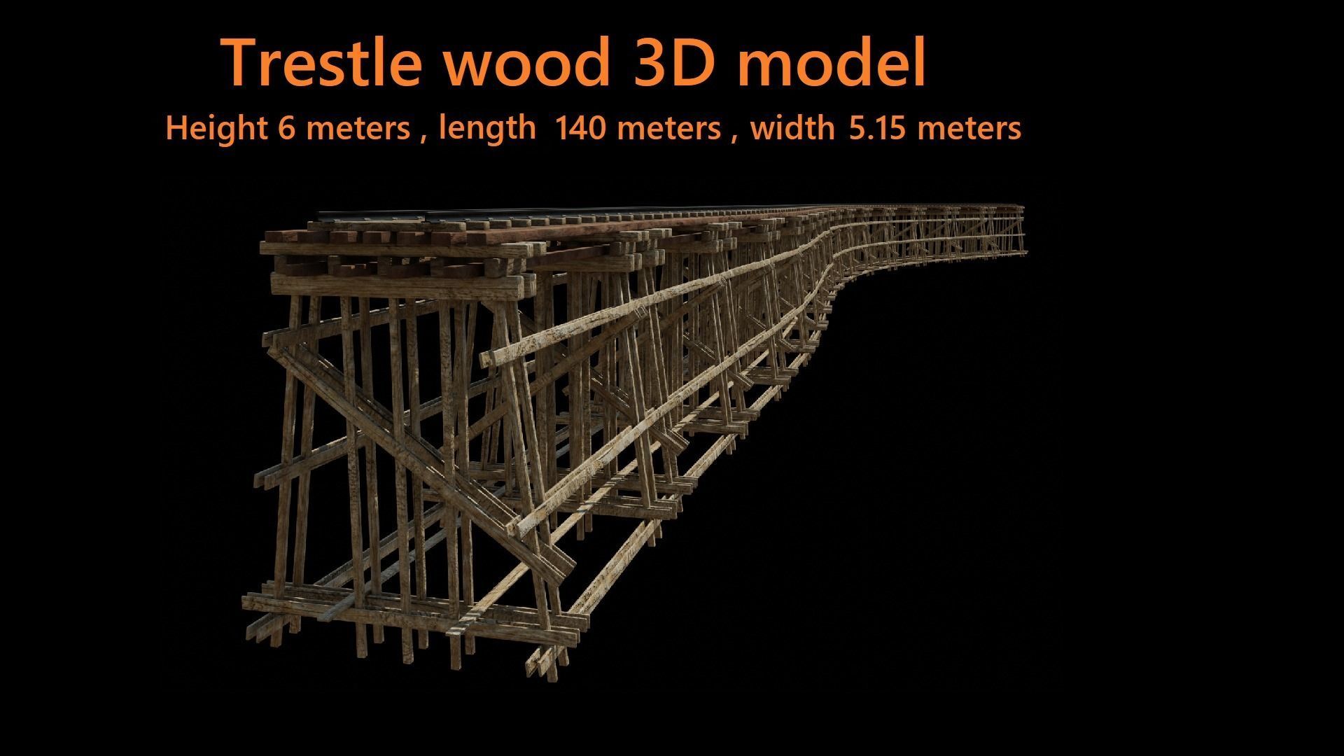 3D model Wood trestle bridge 3D model VR / AR / low-poly | CGTrader