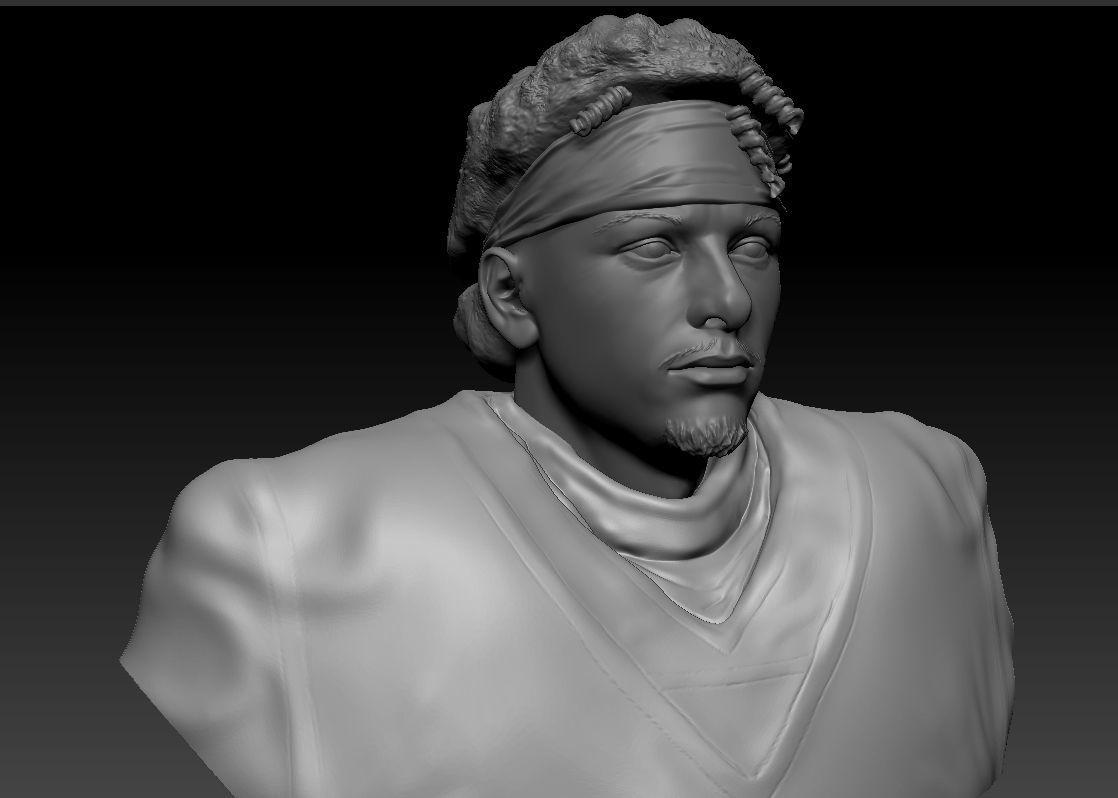 Patrick Mahomes NFL Football bust 3D model 3D printable | CGTrader