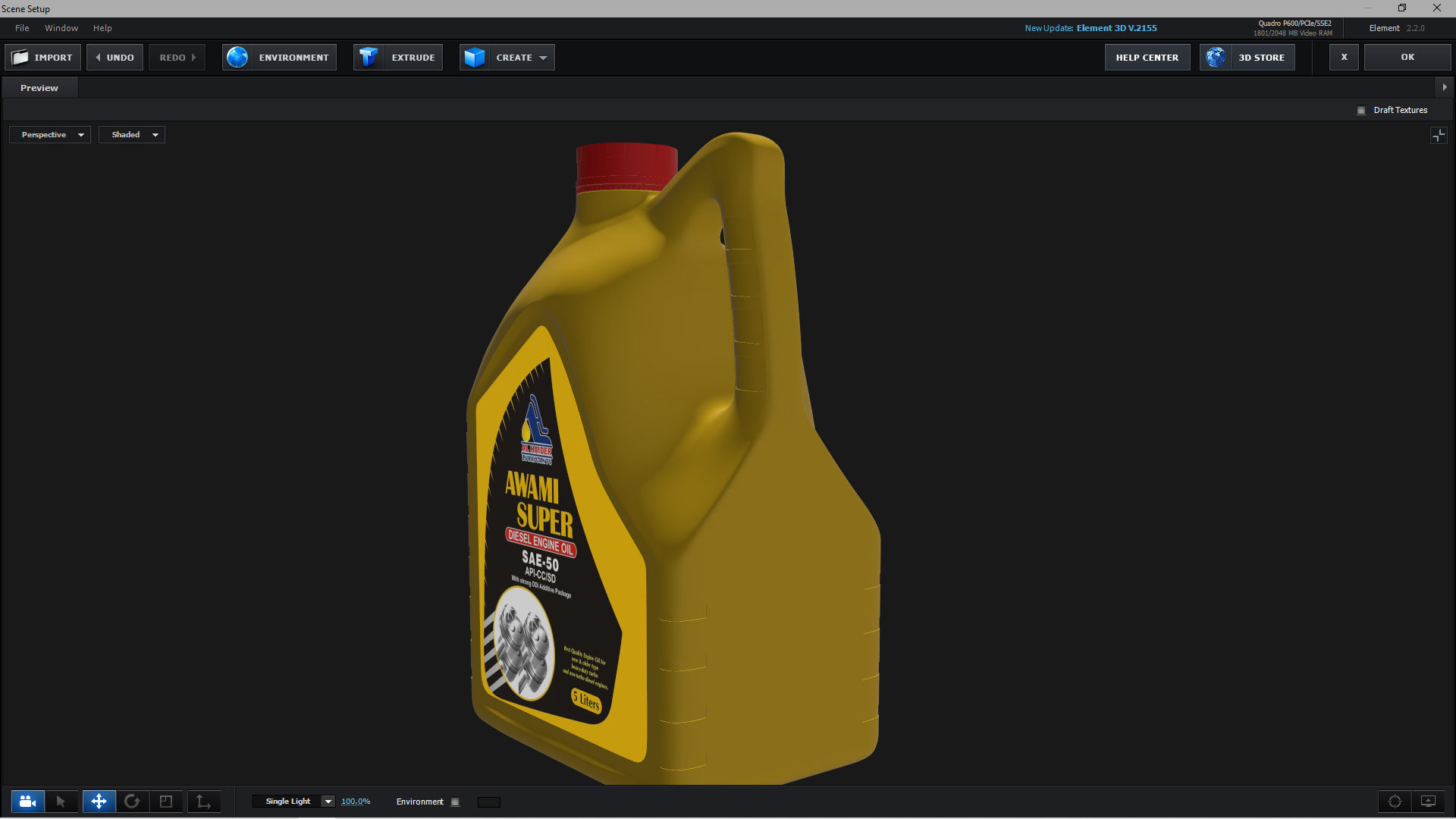 E3D - Mobil 1 Super 2000 X1 10W40 Engine Oil 3D model | CGTrader