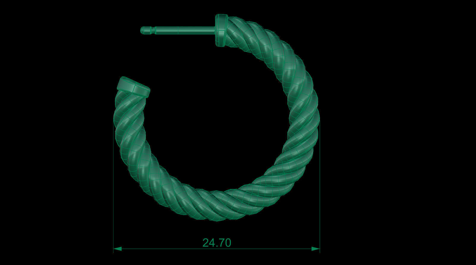 3D model Cable Hoop Earrings VR / AR / low-poly | CGTrader