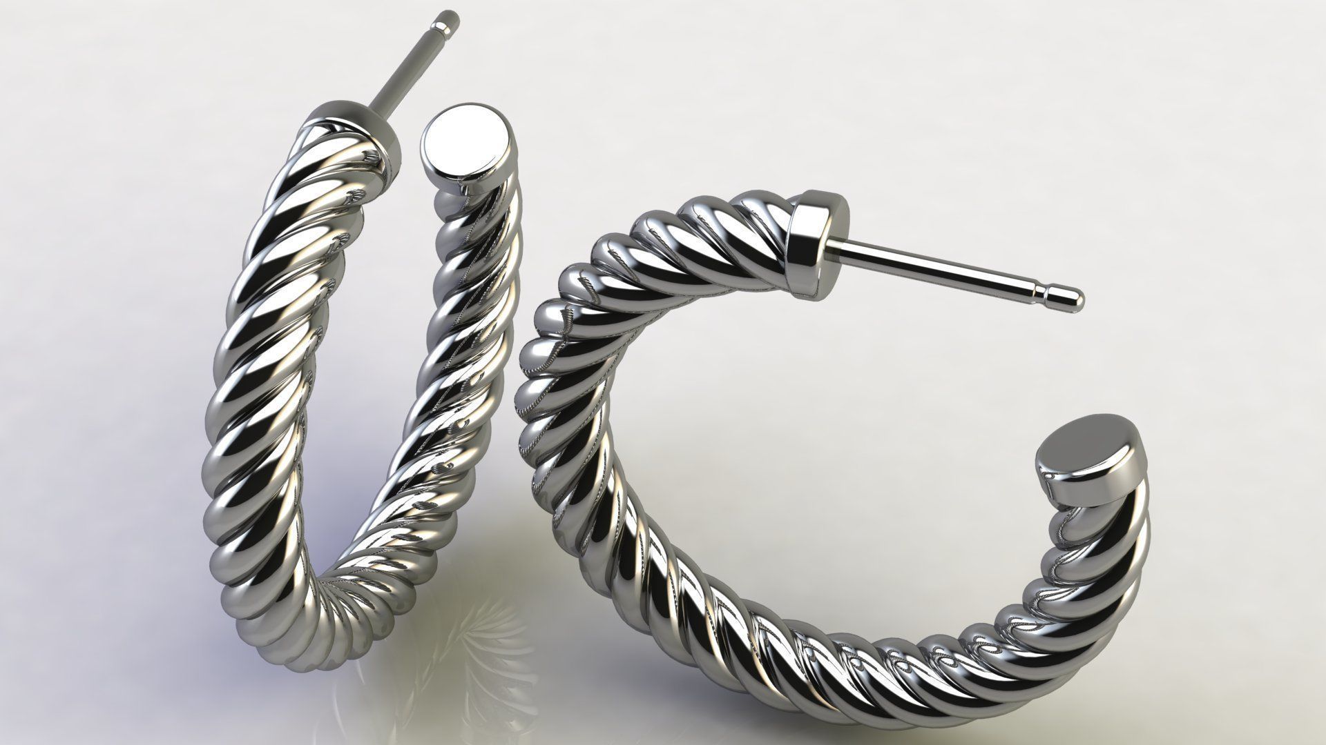 3D model Cable Hoop Earrings VR / AR / low-poly | CGTrader