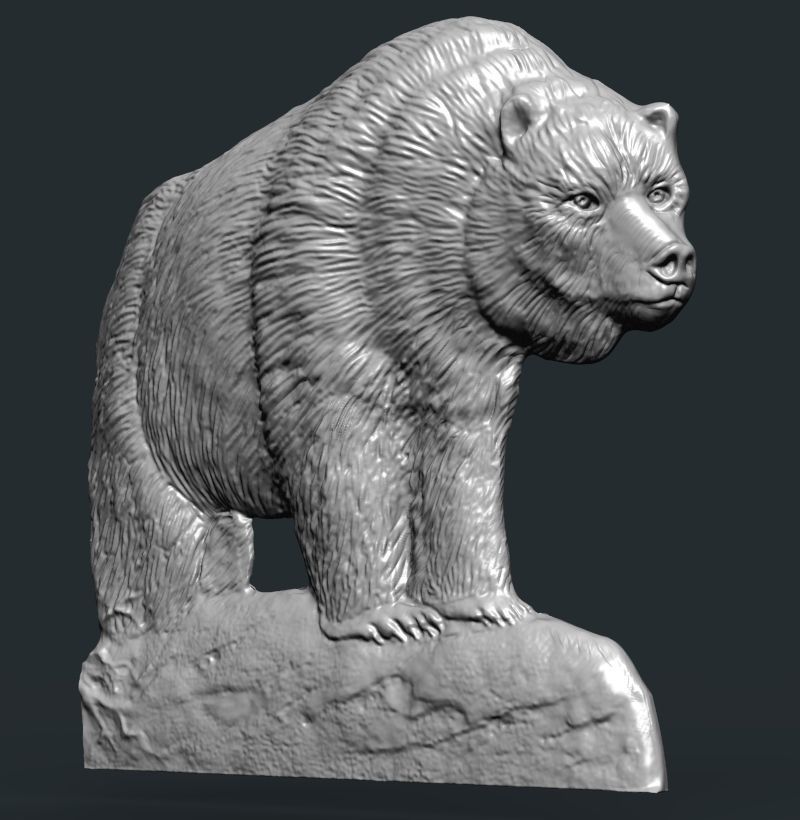 Bear bas-relief 3D model 3D printable | CGTrader