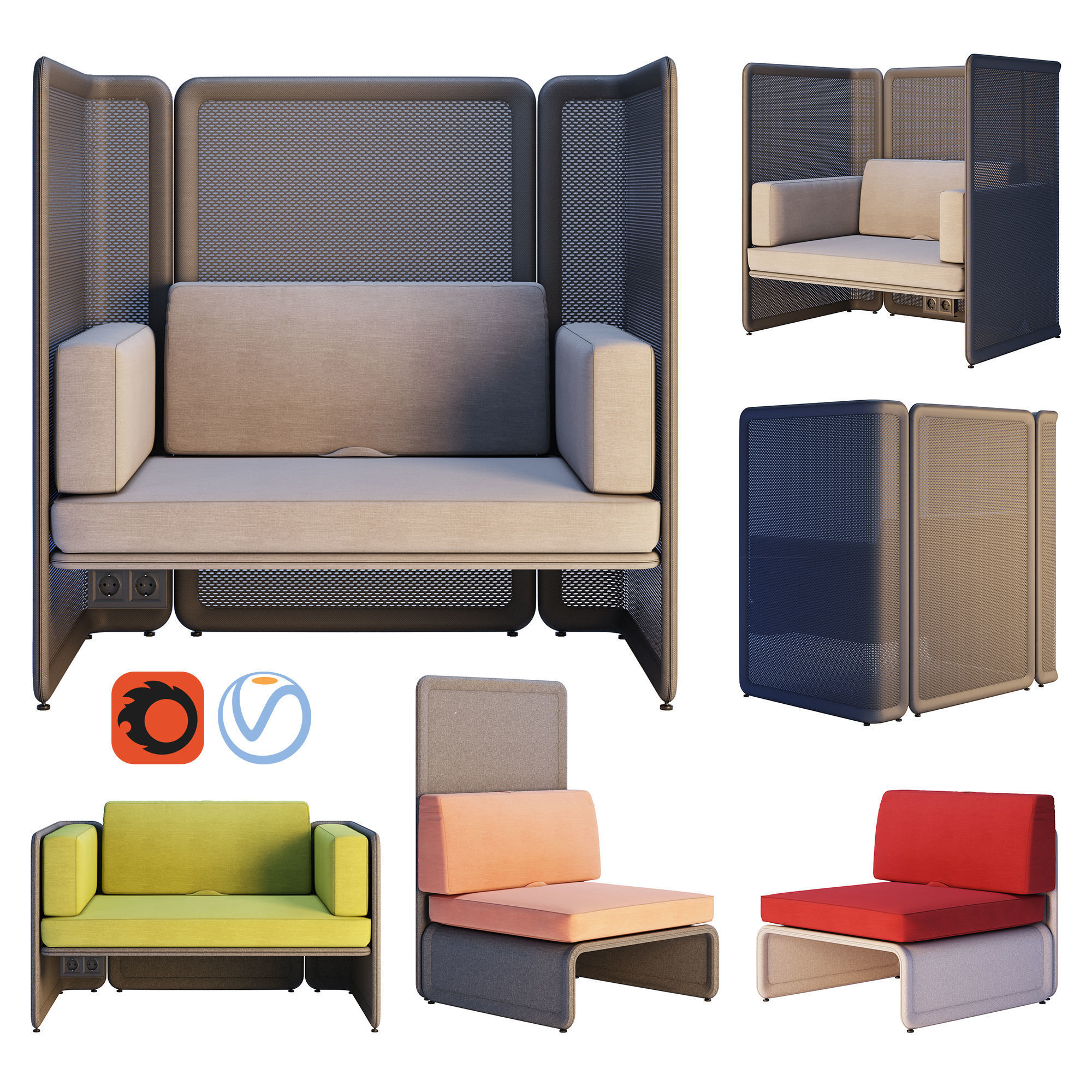 Coalesse - Lagunitas Lounge System Chair 3D model | CGTrader