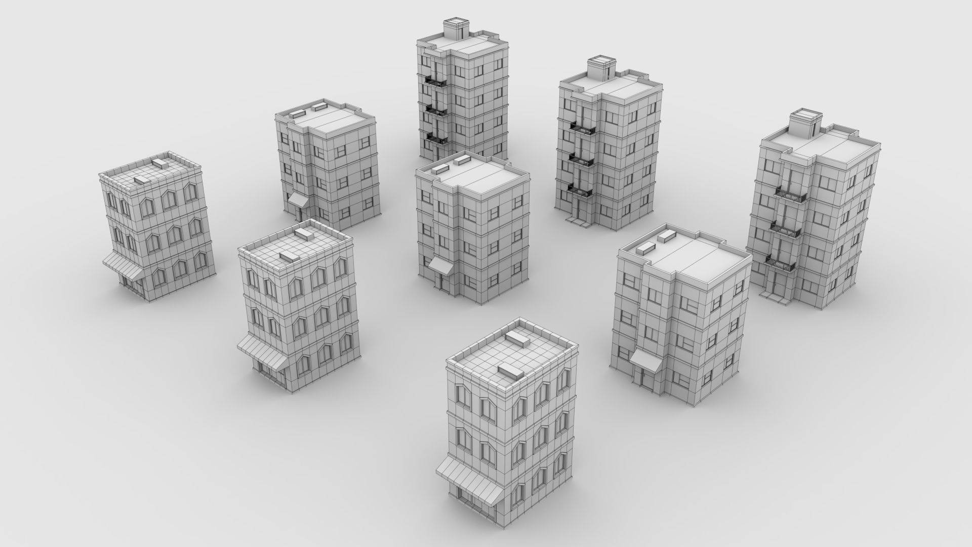 3D model Low Poly City Cartoon Buildings VR / AR / low-poly | CGTrader