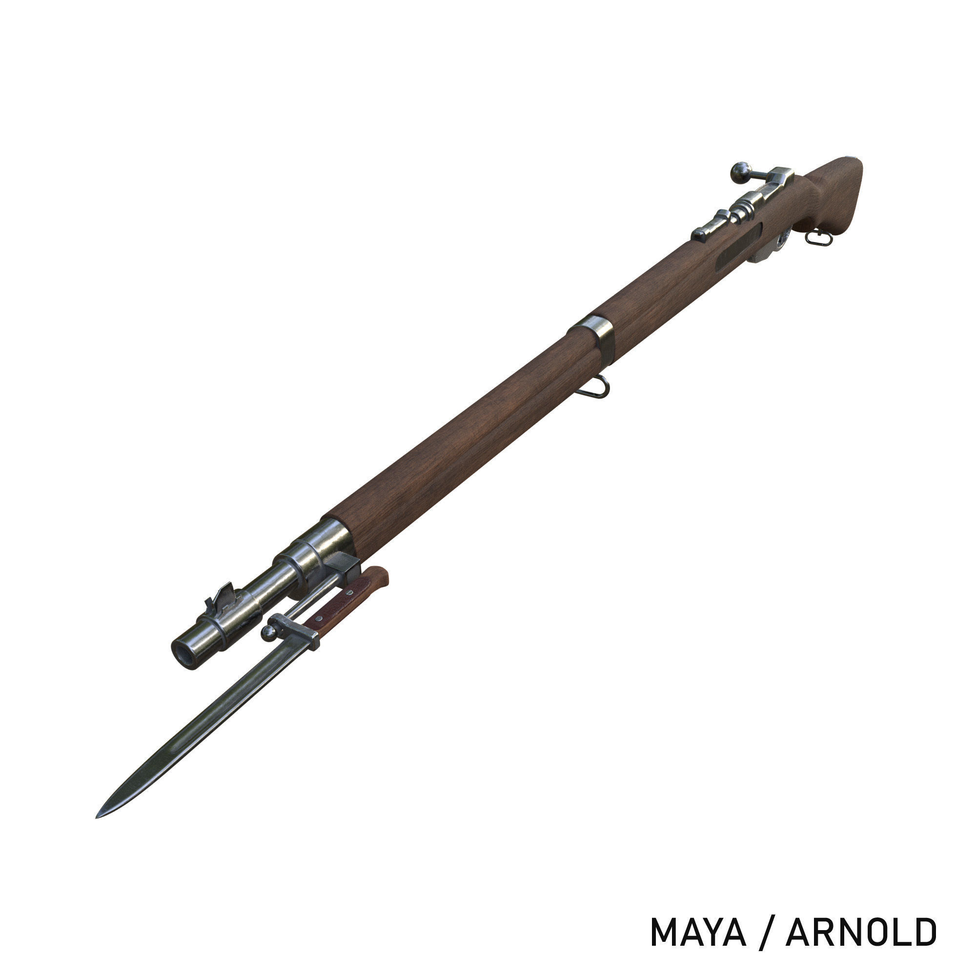 3D model HISTORIC MANNLICHER M1985 GUN VR / AR / low-poly | CGTrader