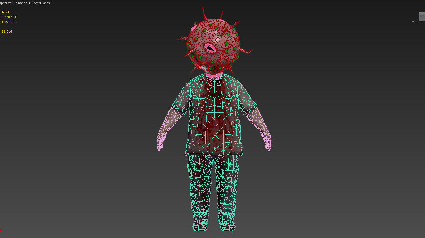 3D model Coronavirus Zombie Covid19 Monster Scary Horror Dead Man ...
