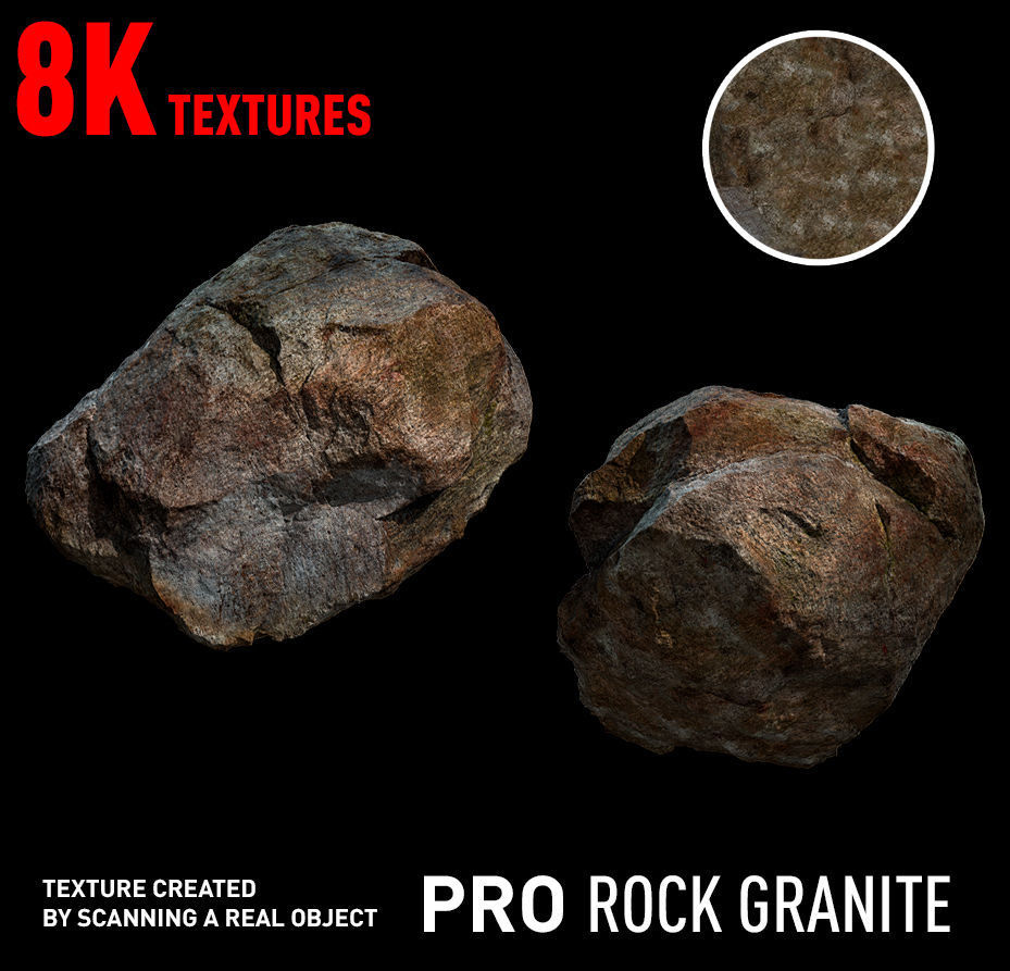 Texture PBR Rock Granite 8K Professional Texture VR / AR / low-poly ...