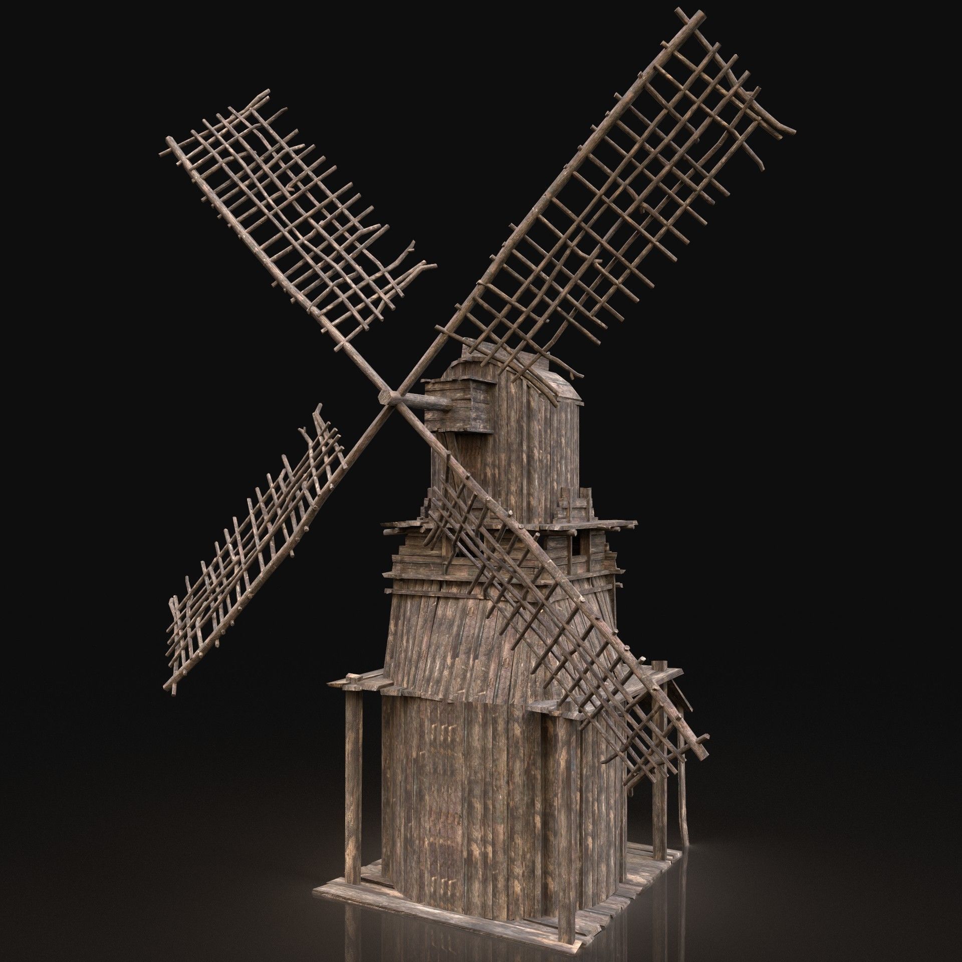 Next Gen AAA Wooden Viking Medieval Enterable Farm Windmill free VR ...