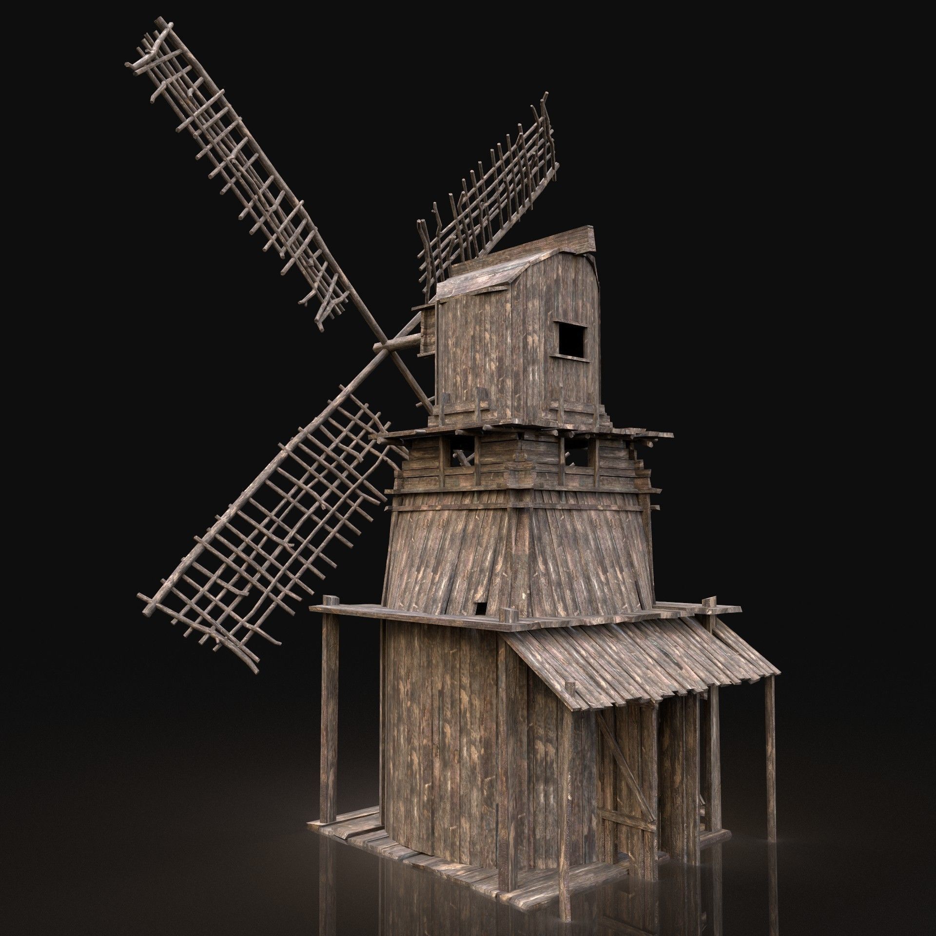 Next Gen AAA Wooden Viking Medieval Enterable Farm Windmill free VR ...