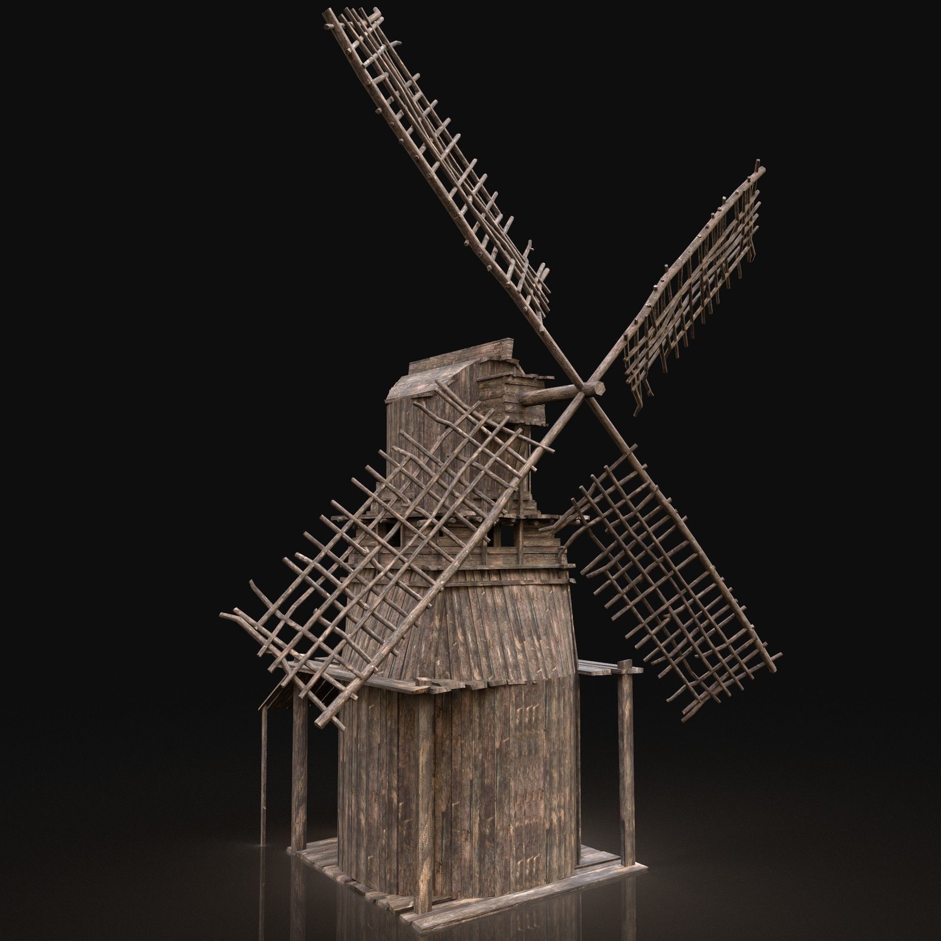 Next Gen AAA Wooden Viking Medieval Enterable Farm Windmill free VR ...