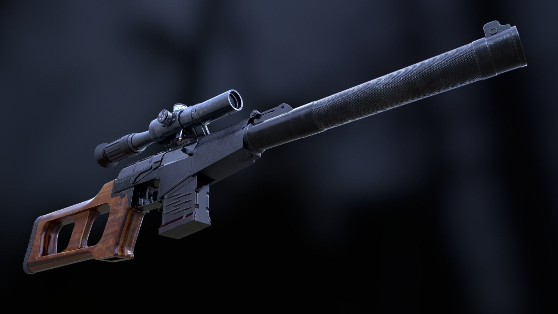 3D model VR - AR VSS Vintorez sniper rifle PBR VR / AR / low-poly ...