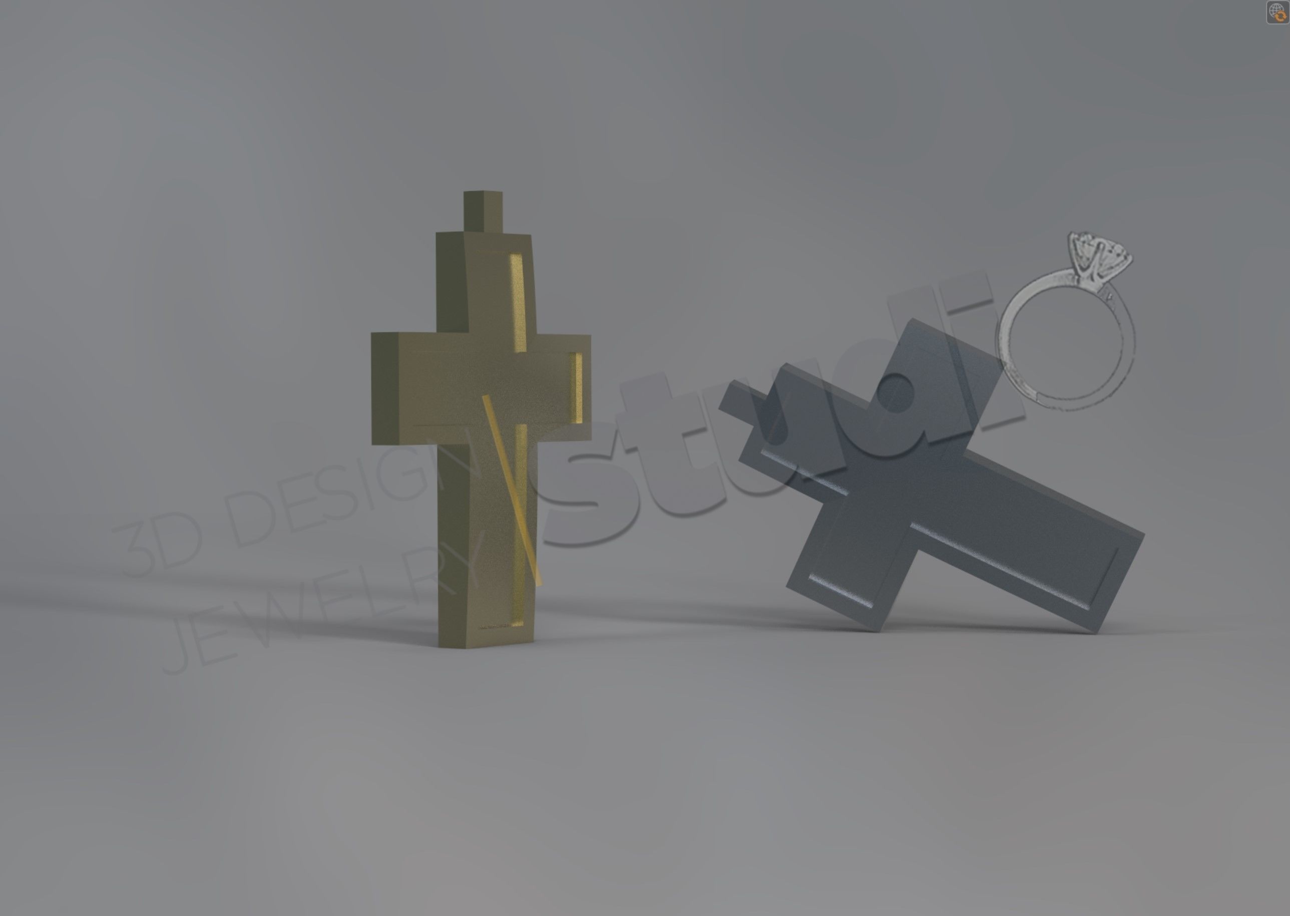 Simple luxury beautiful christian cross design 3d model free 3D model ...