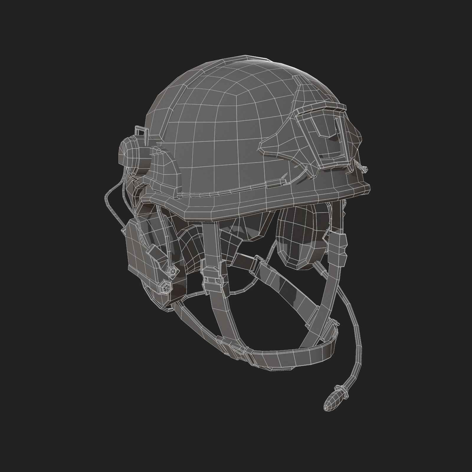 3D model Helmet scifi military combat plastic low poly VR / AR / low ...