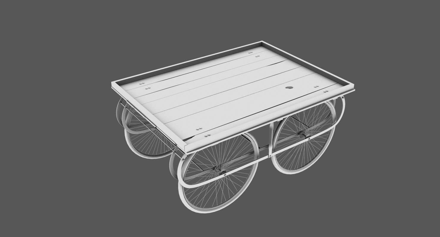 Vegetable Salesman Cart 3d model 3D model | CGTrader