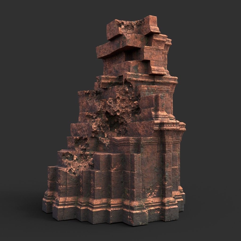 Low poly Ancient Temple 07 3D asset | CGTrader