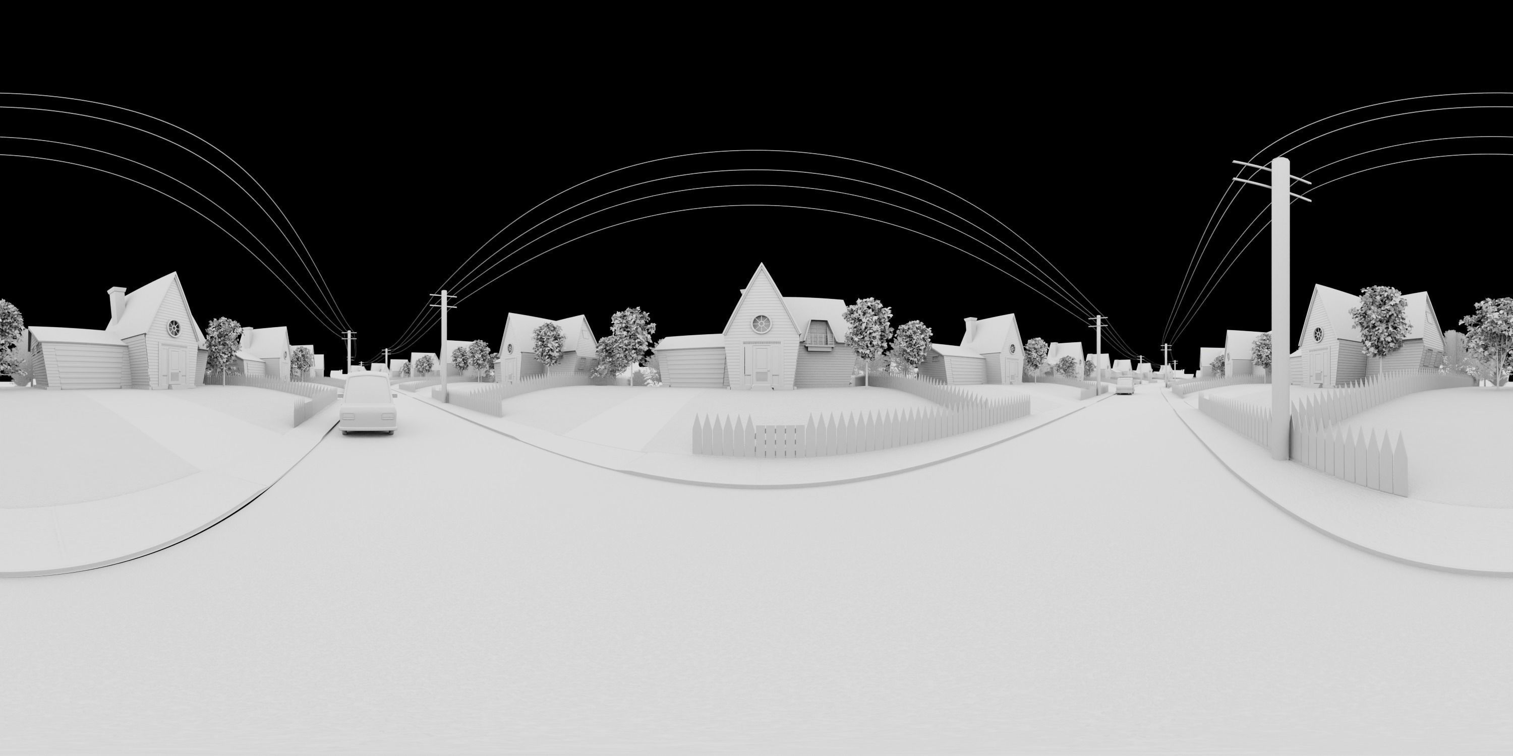 3D model Neighborhood - Street - Cartoon VR / AR / low-poly | CGTrader