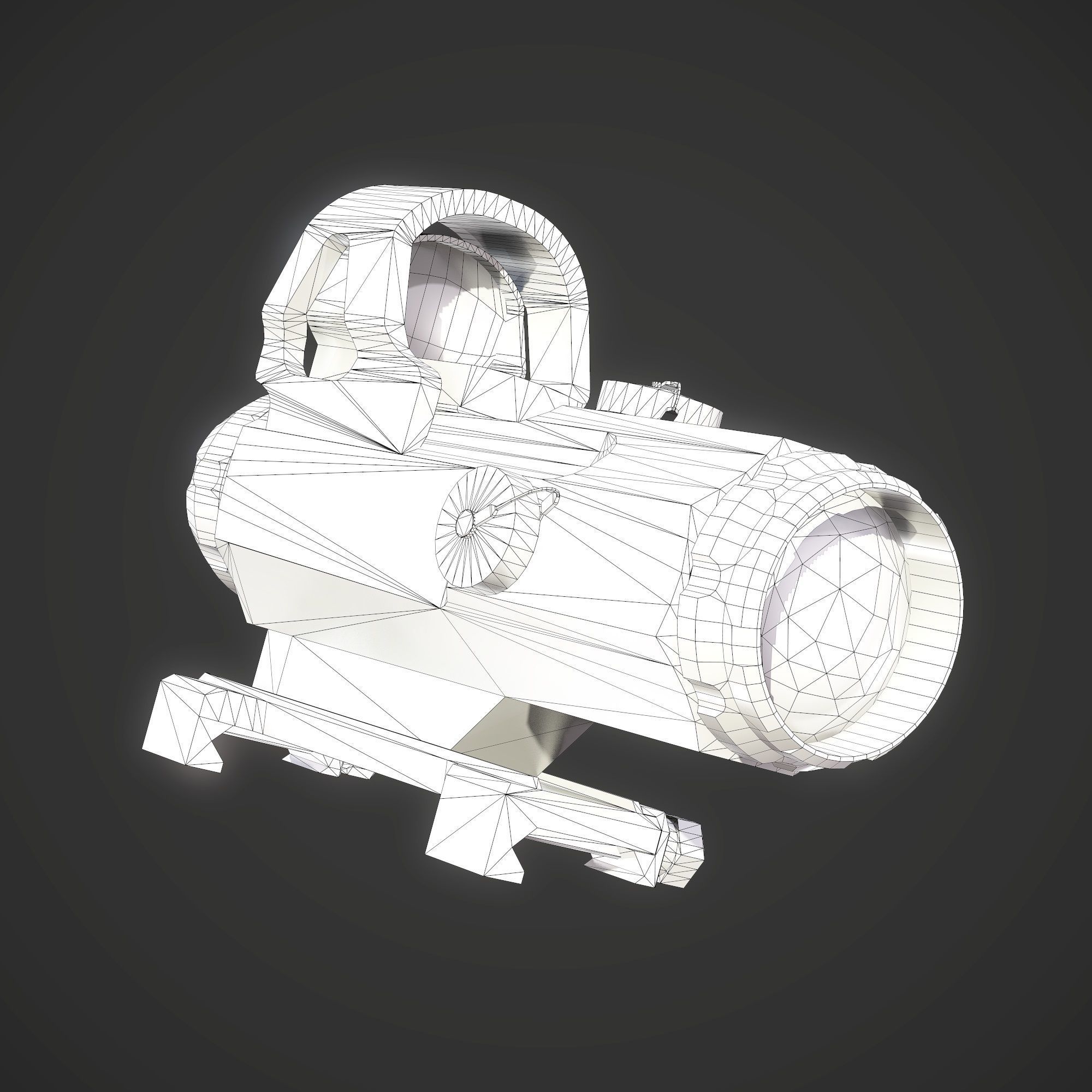 3D model 4x24mm Scope Sight Game Ready FPS AAA Asset VR / AR / low-poly ...