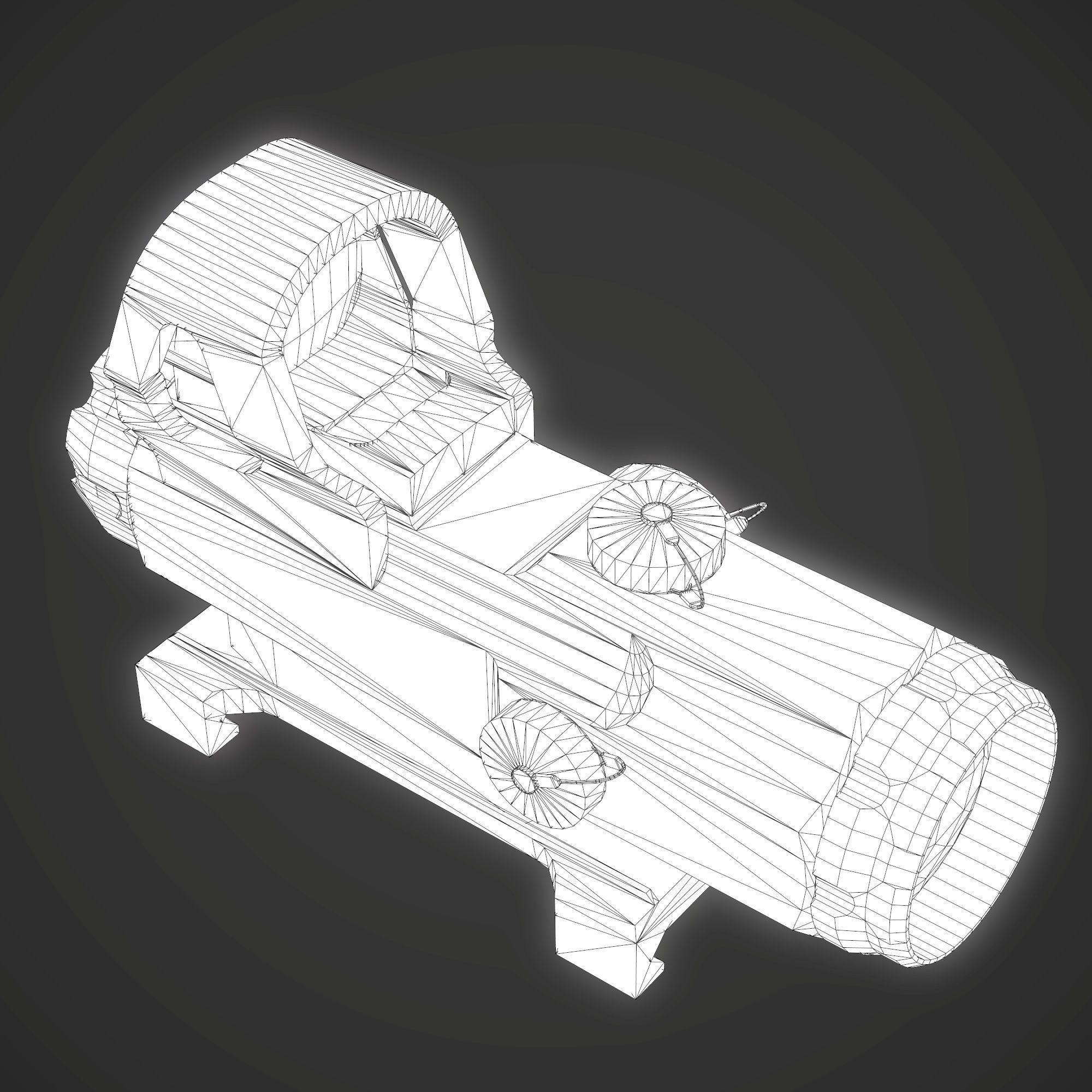 3D model 4x24mm Scope Sight Game Ready FPS AAA Asset VR / AR / low-poly ...