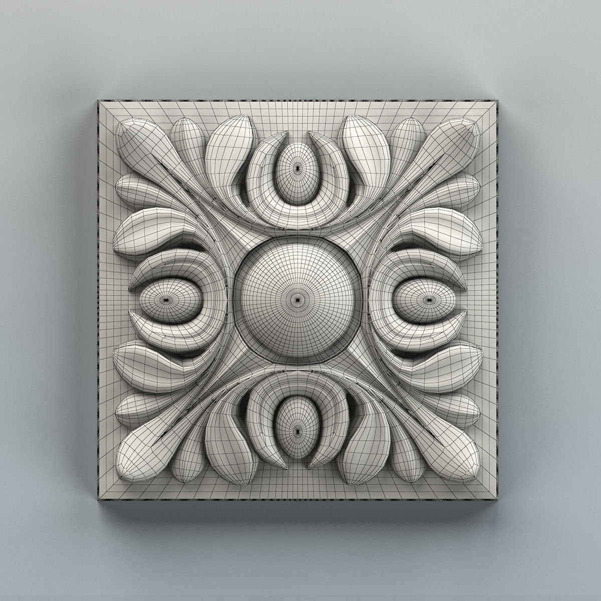 Square rosette 001 3D model | CGTrader