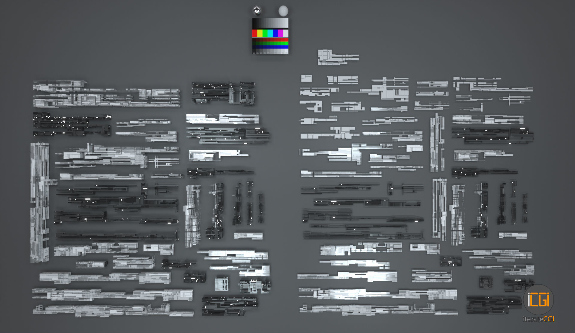 3D model Tech Greebles set 2 VR / AR / low-poly | CGTrader