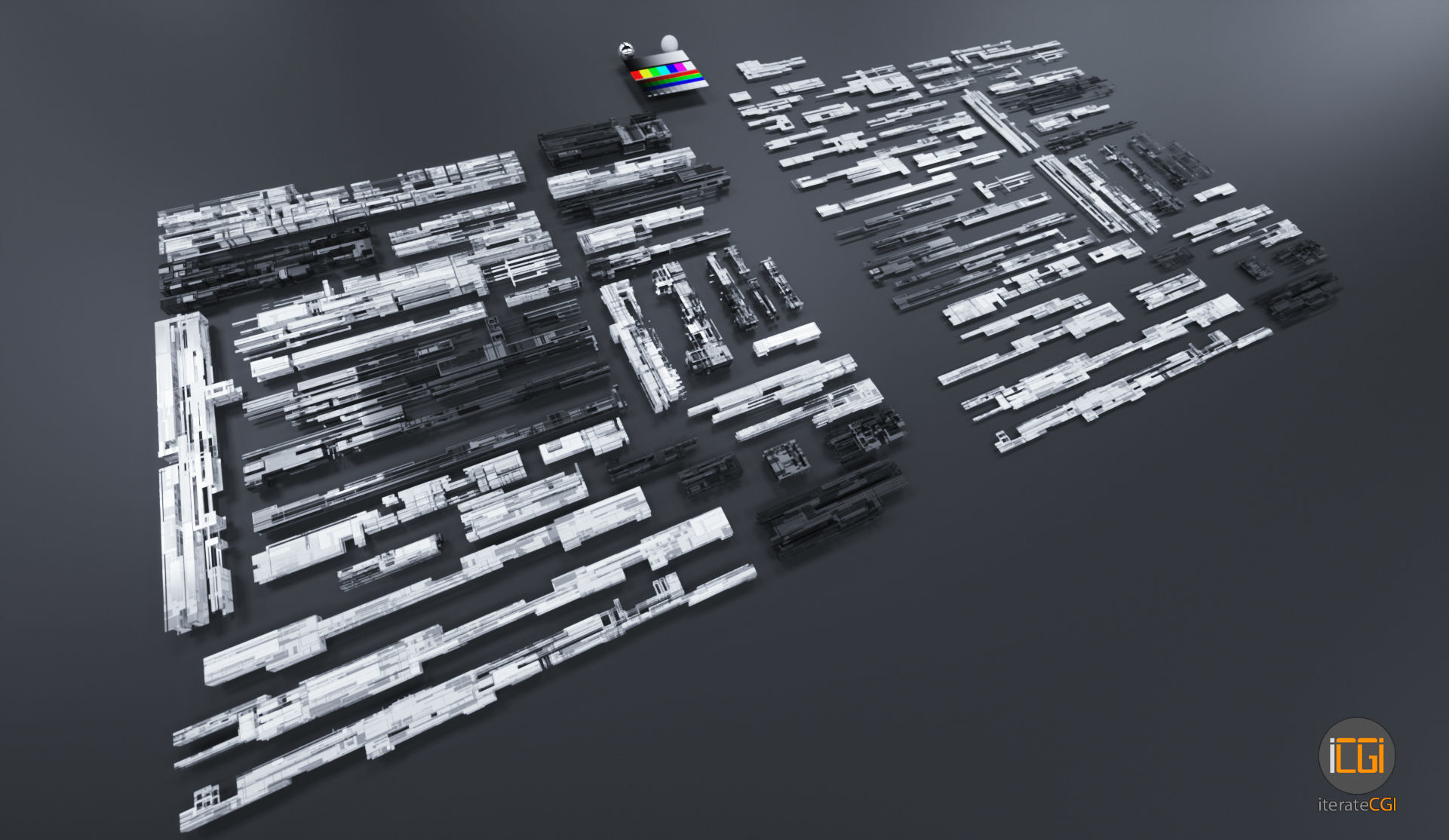 3D model Tech Greebles set 2 VR / AR / low-poly | CGTrader