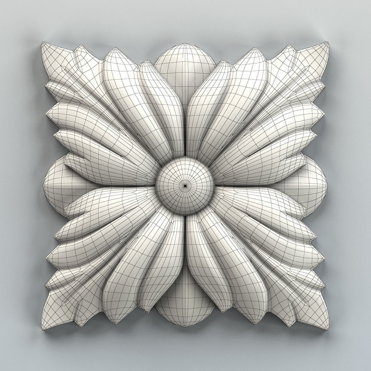Square rosette 004 3D model | CGTrader