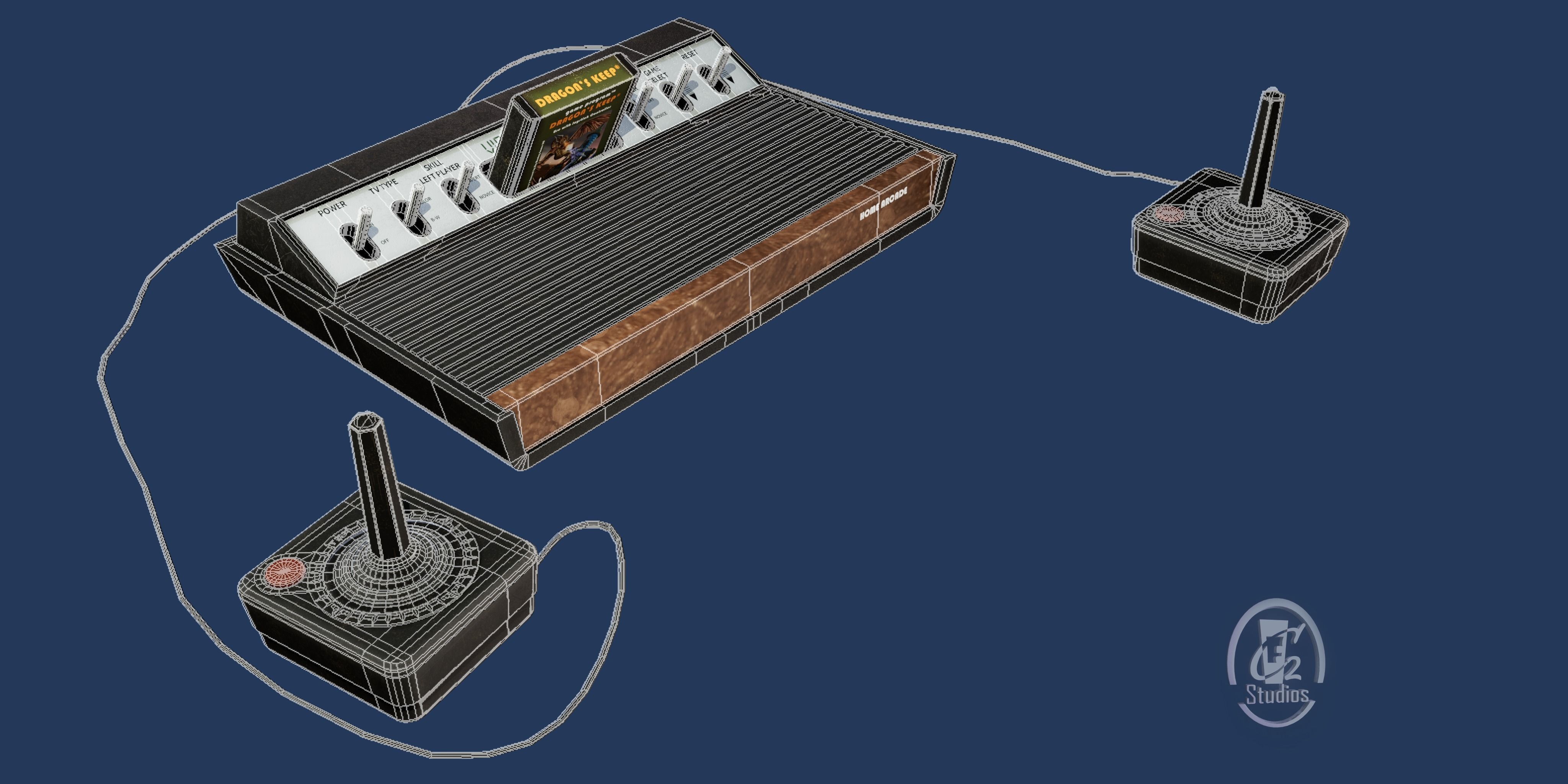 3D model Artsi Retro Game Console with Joystick VR / AR / low-poly ...