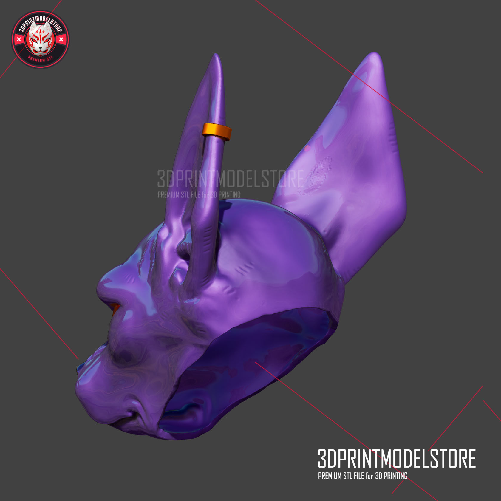 3D Printable Beerus Mask Cosplay - Anubis Helmet STL 3D model 3D ...
