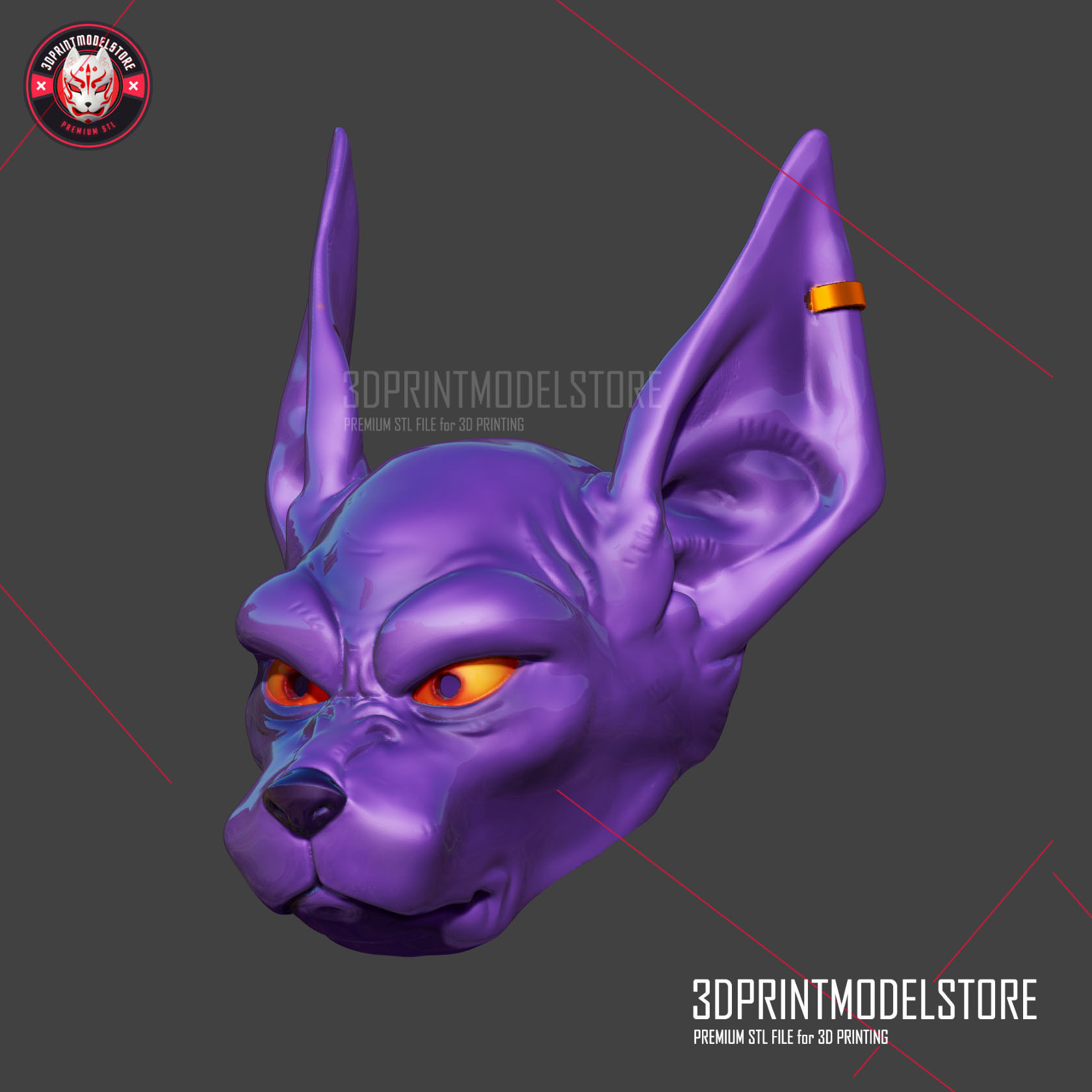 3D Printable Beerus Mask Cosplay - Anubis Helmet STL 3D model 3D ...