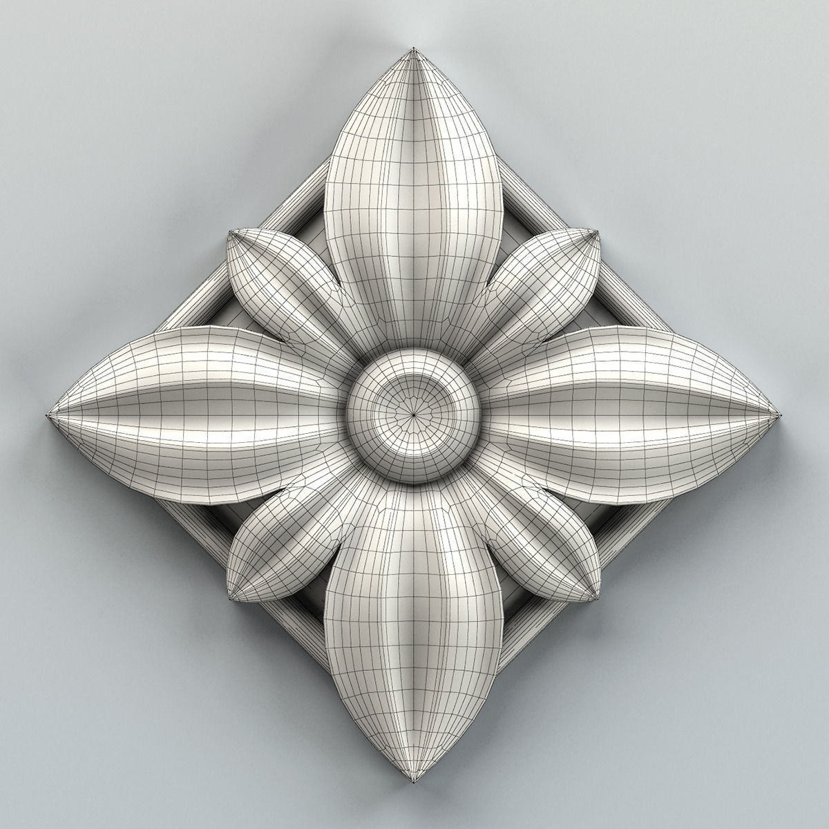 Square rosette 008 3D model | CGTrader