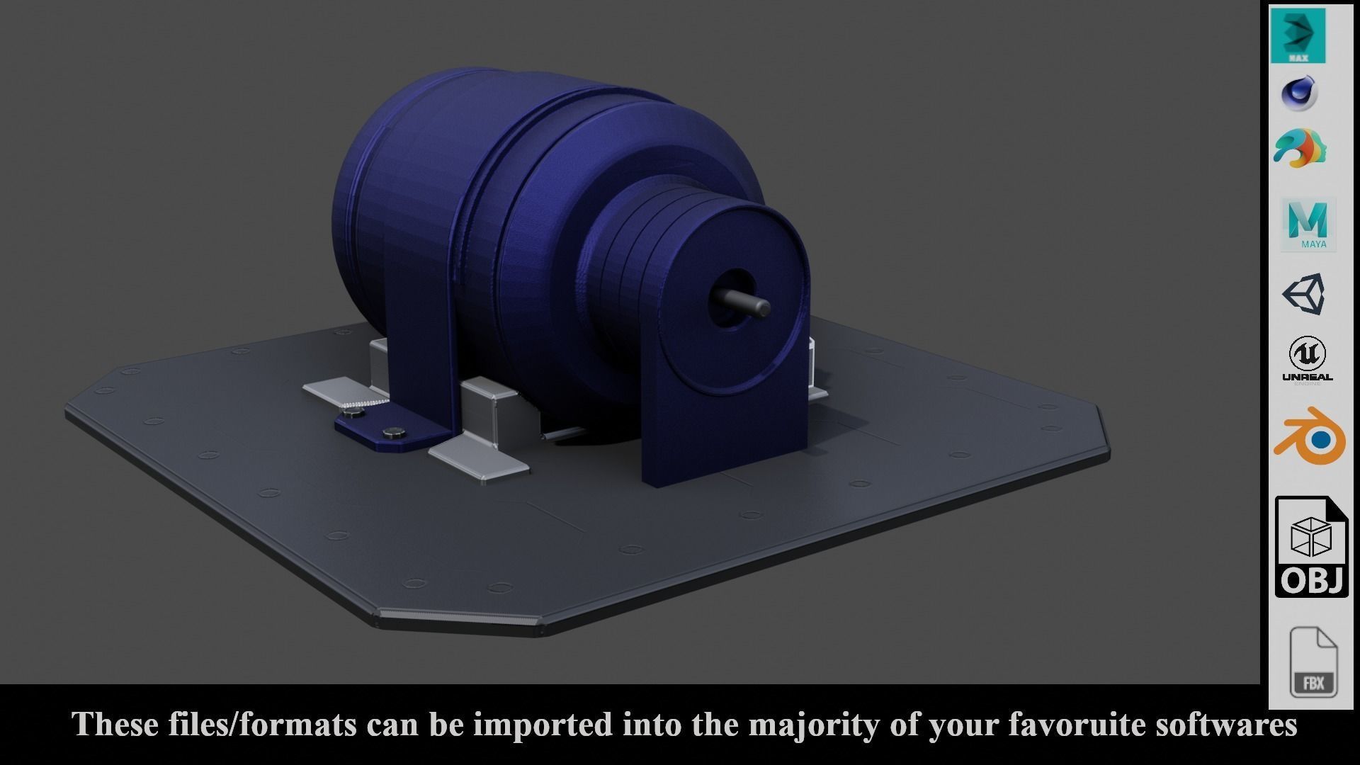 3D model Sci Fi Power Generator - Low poly - Game Ready VR / AR / low ...