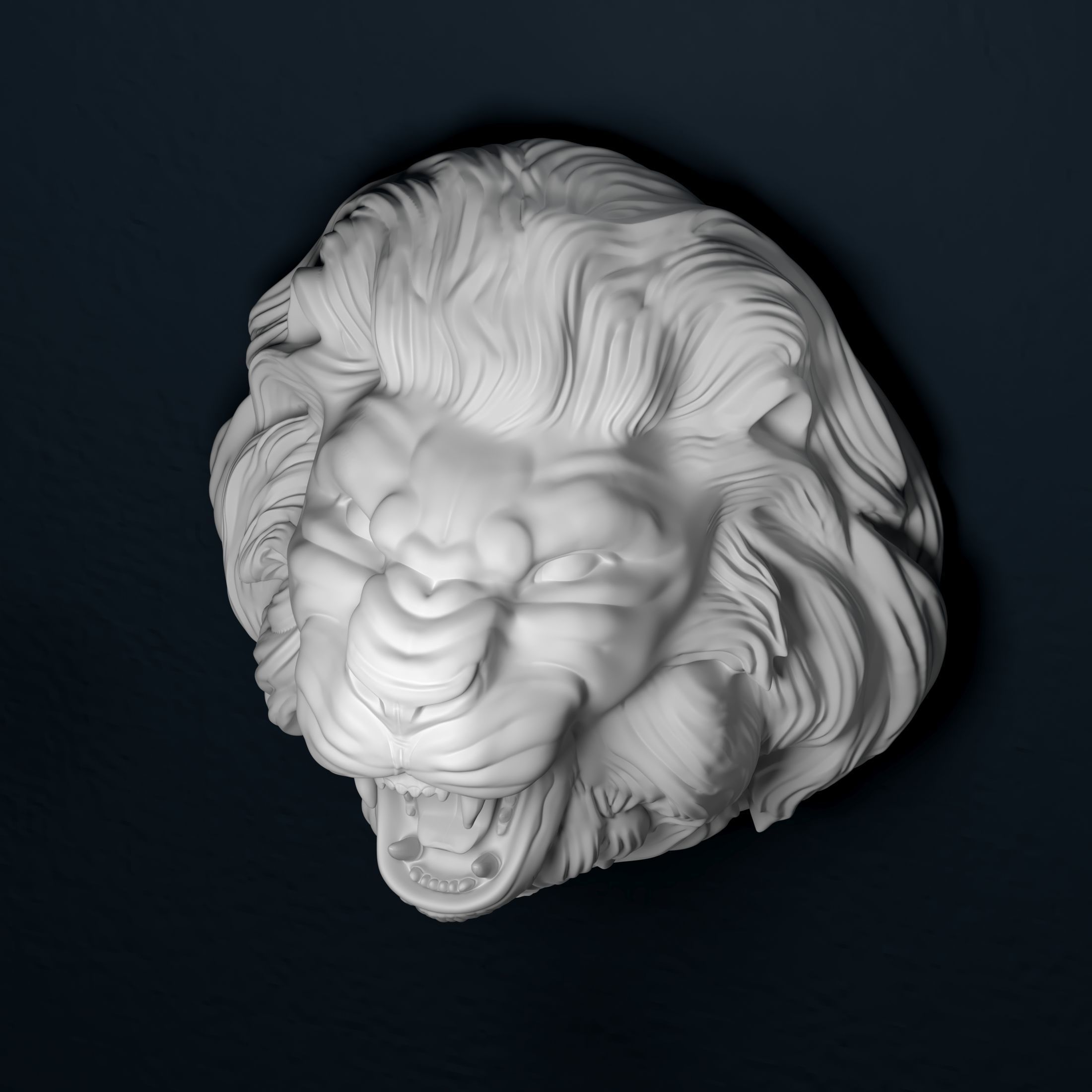 Growling lion 3D model 3D printable | CGTrader
