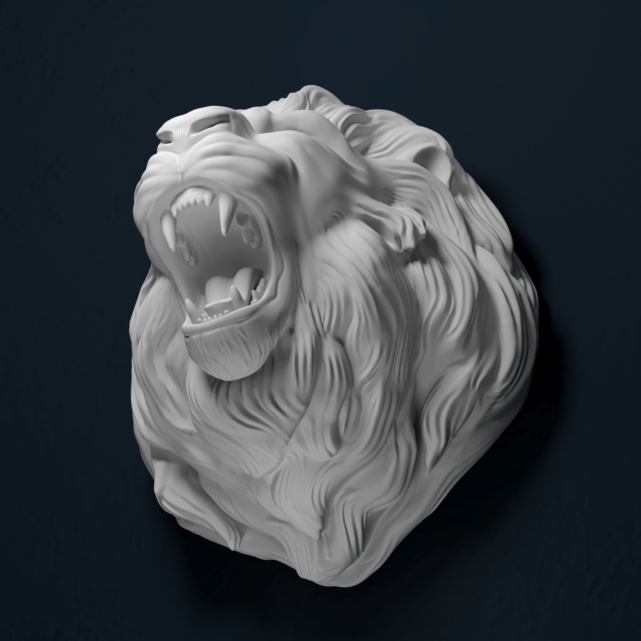 Growling lion 3D model 3D printable | CGTrader