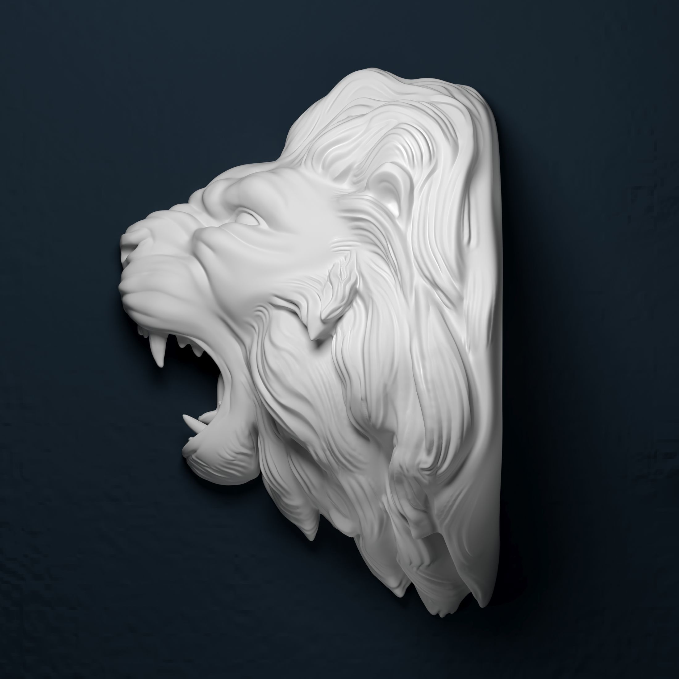 Growling lion 3D model 3D printable | CGTrader